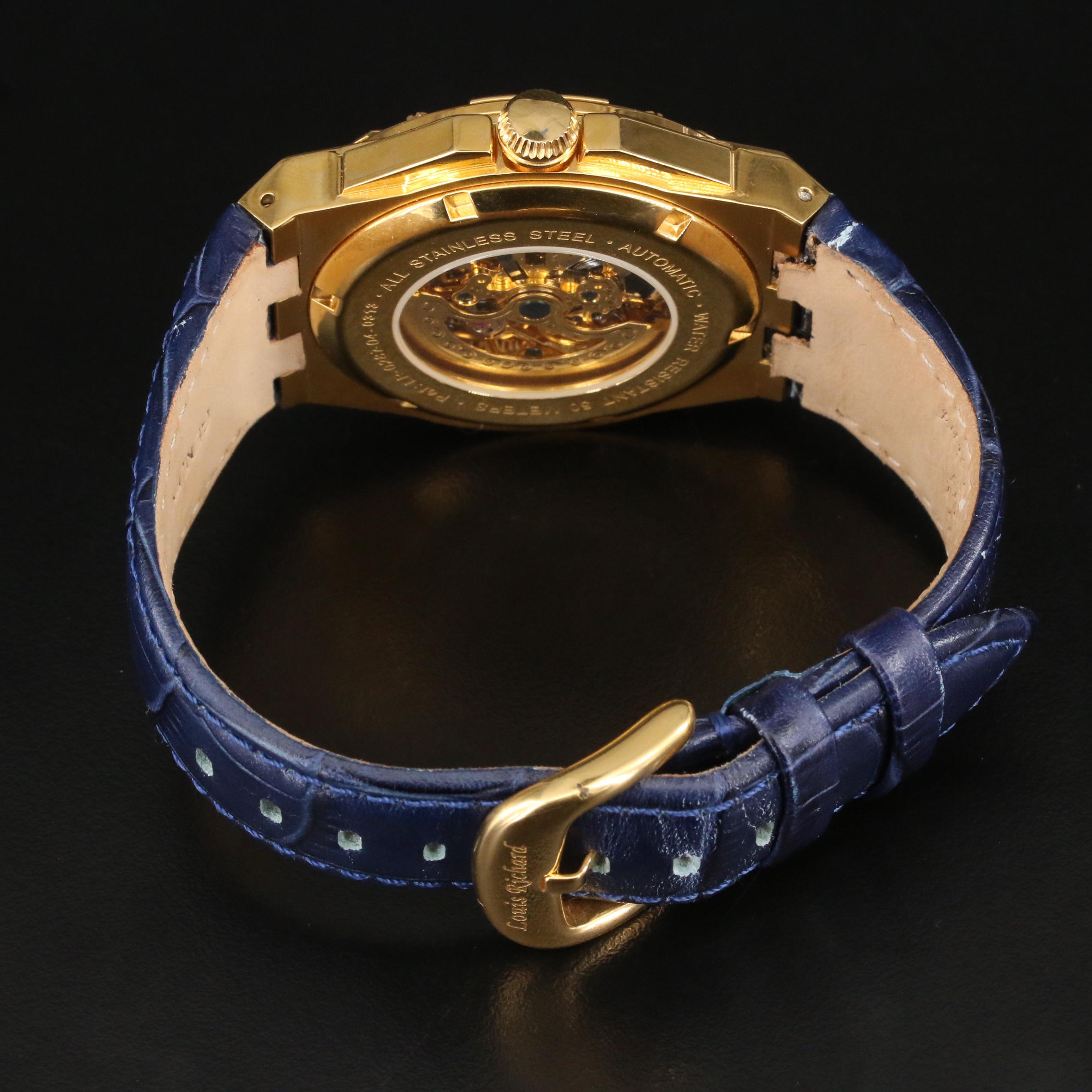 Louis Richard Skeletonized Gold-Tone Wristwatch | EBTH