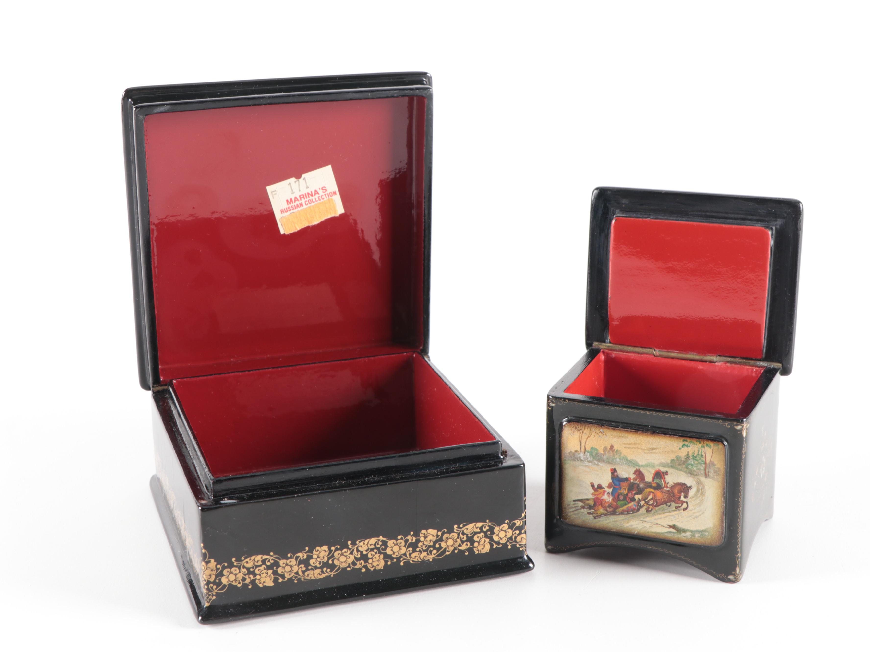 Russian Hand-Painted Lacquerware Boxes | EBTH