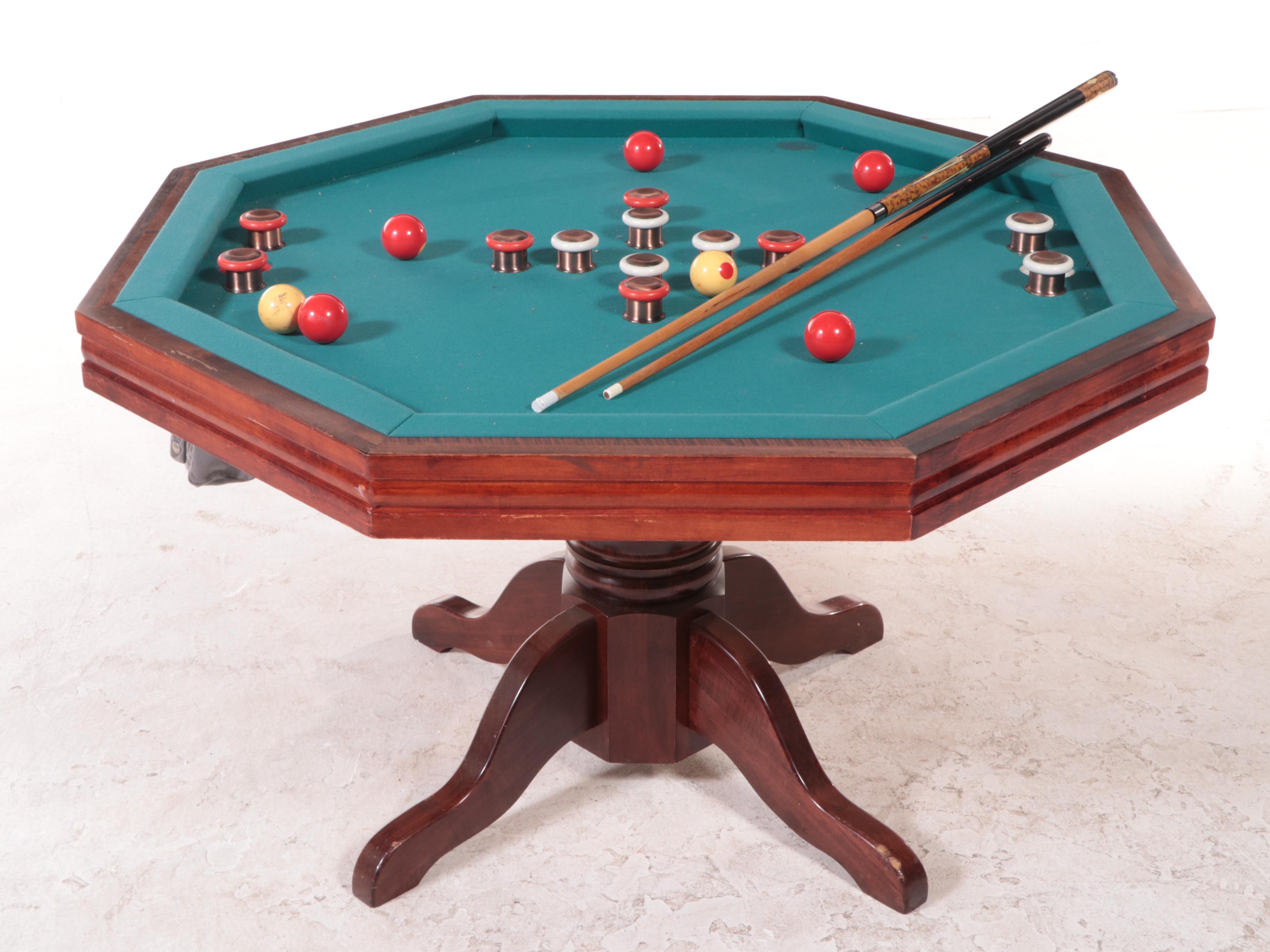 Octagonal Maple Convertible Bumper Pool, Poker and Dining Table | EBTH