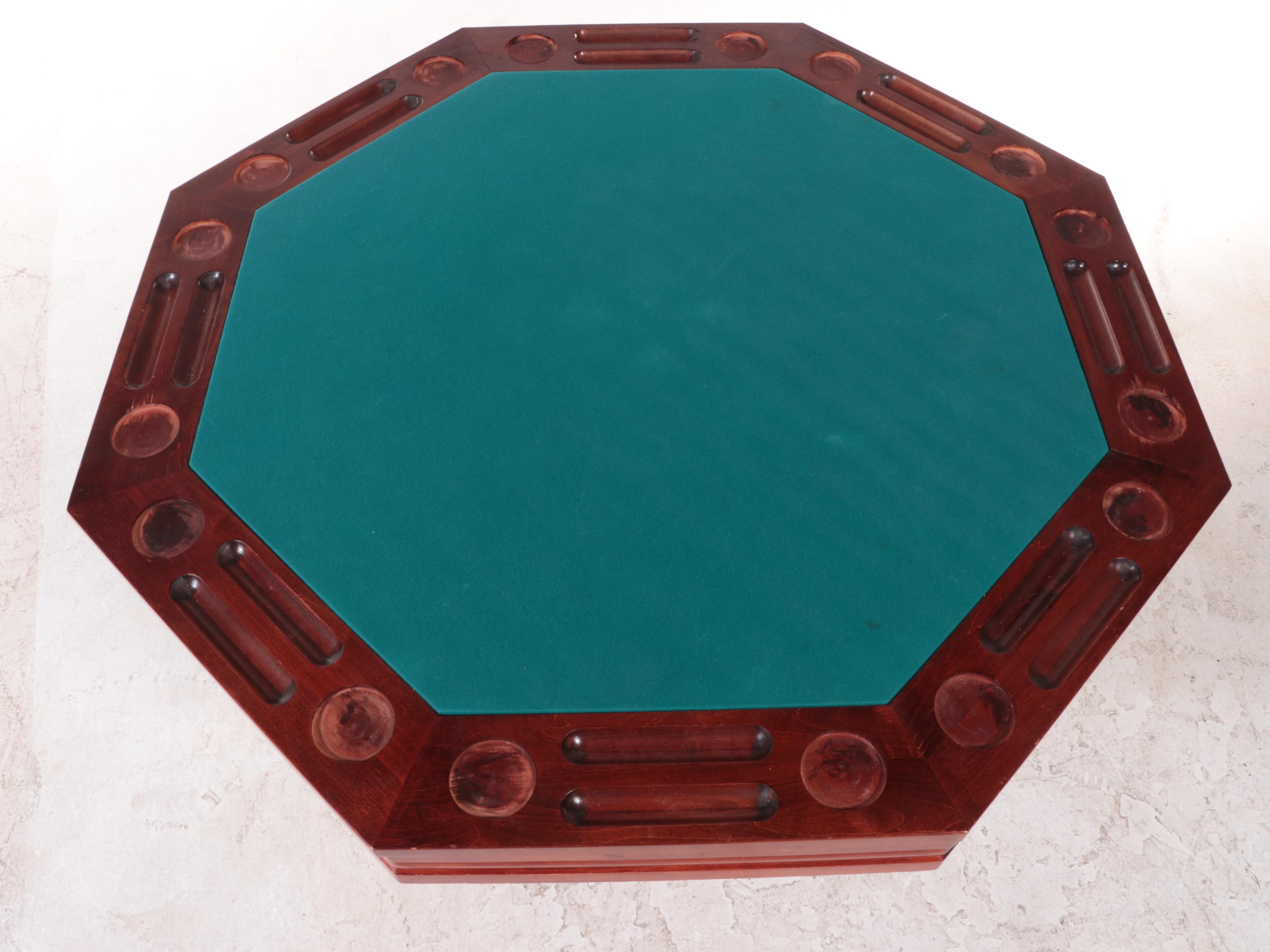 Octagonal Maple Convertible Bumper Pool, Poker and Dining Table | EBTH