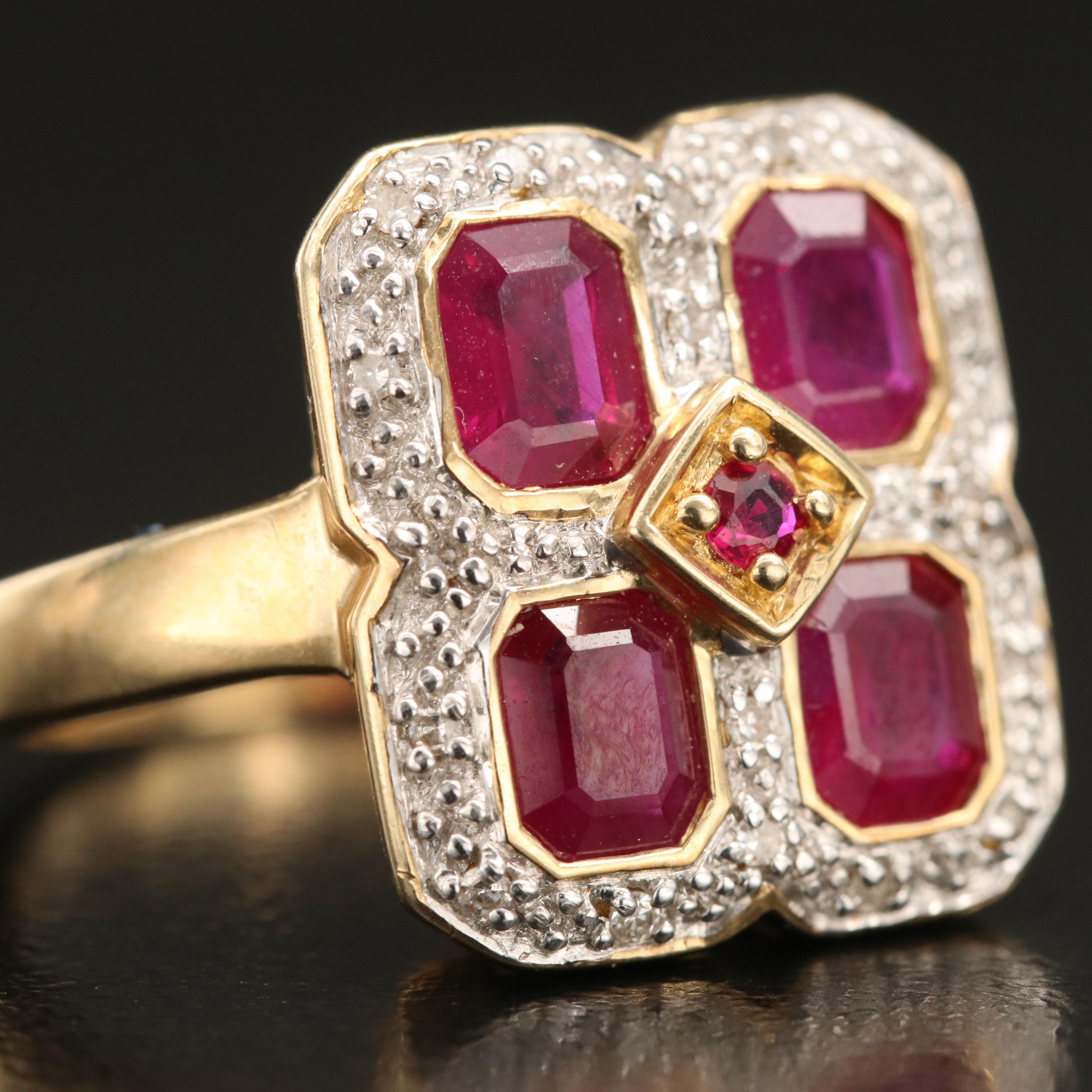 10K Ruby and Diamond Ring | EBTH