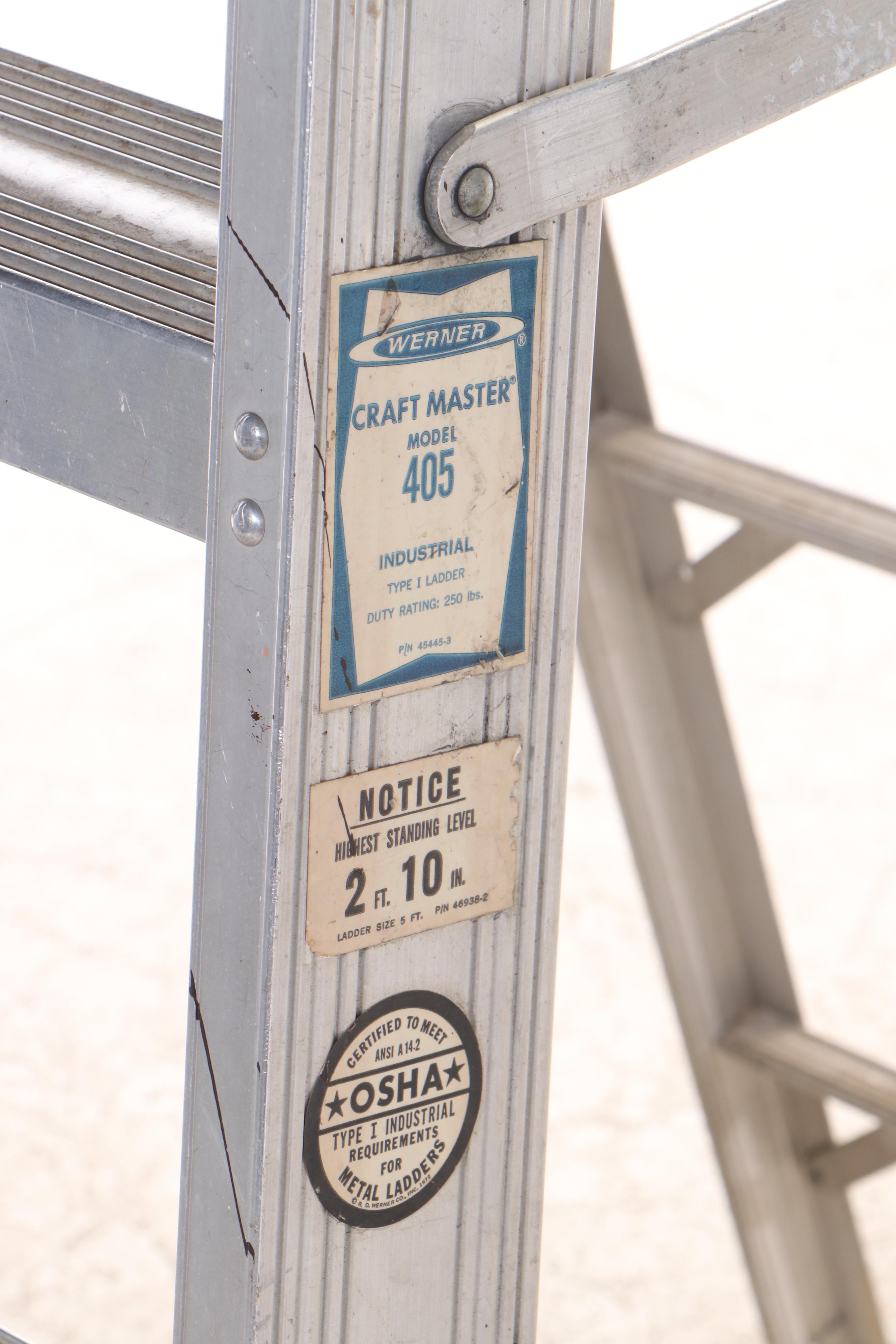 Louisville Ladder Co, Werner Craft Master Aluminum and Fiberglass Step ...