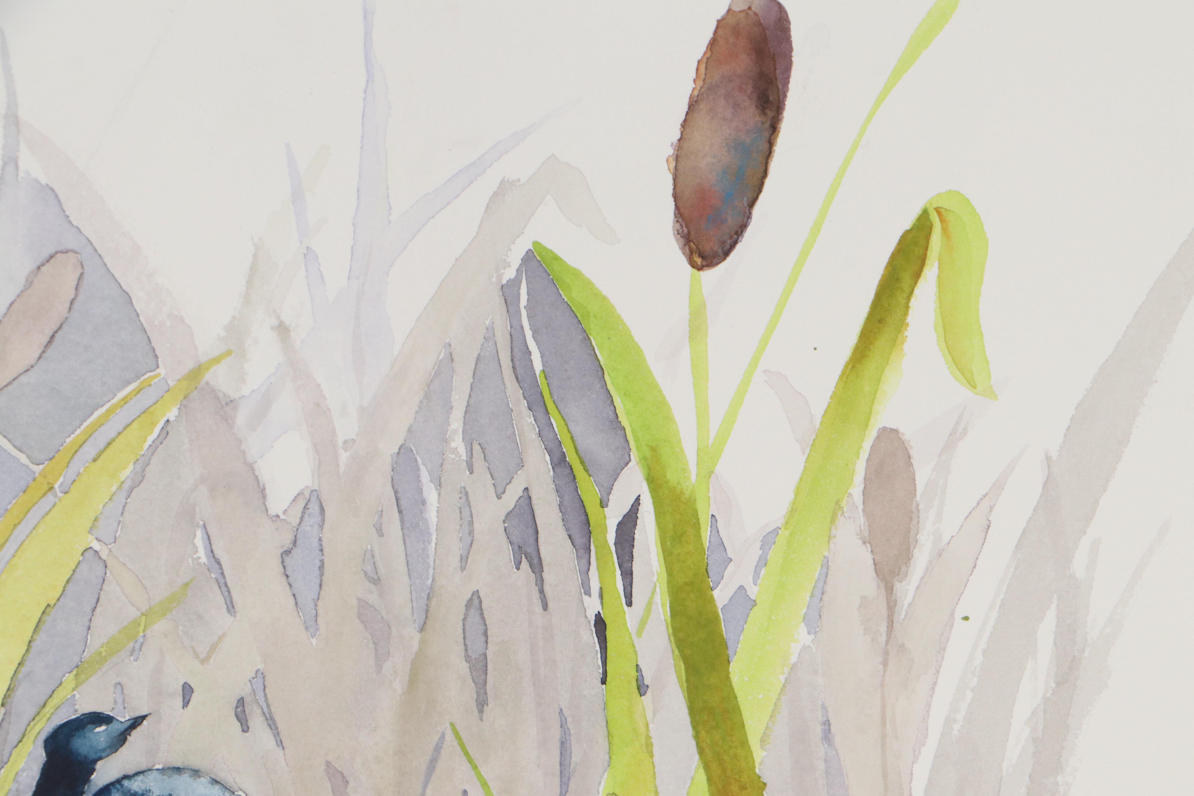 Sharon Leonard Watercolor Painting of Loon | EBTH
