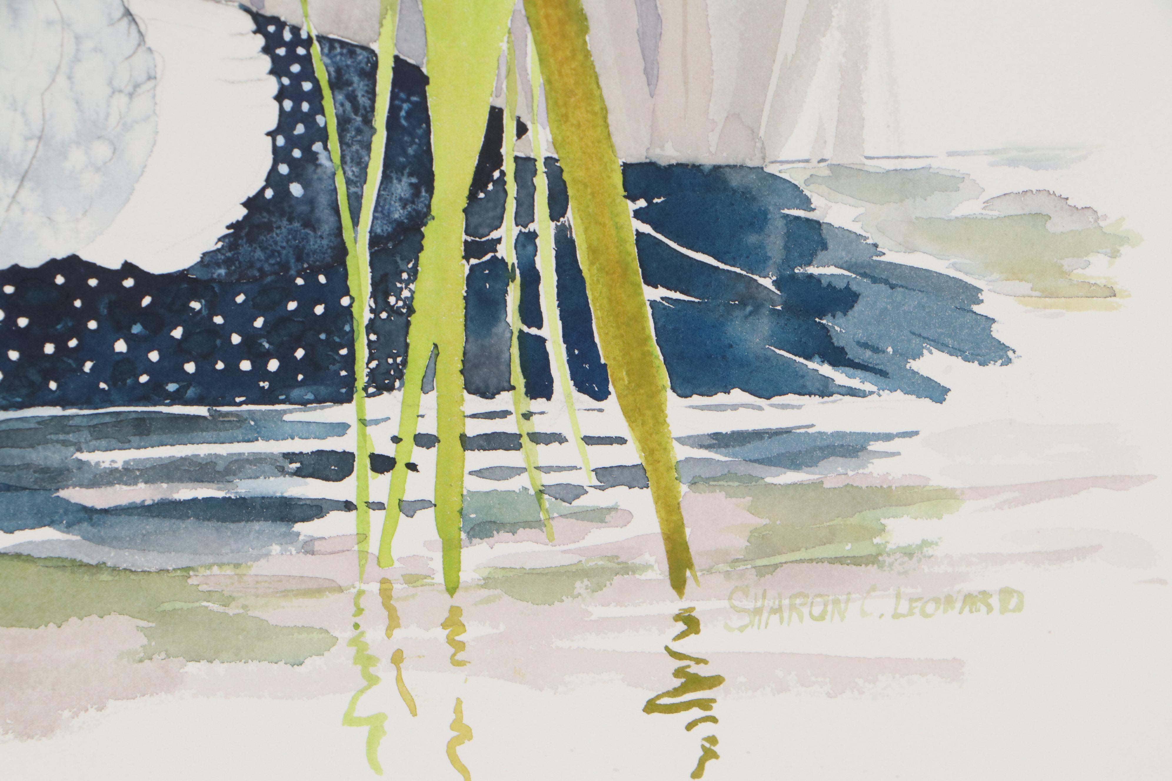 Sharon Leonard Watercolor Painting of Loon | EBTH