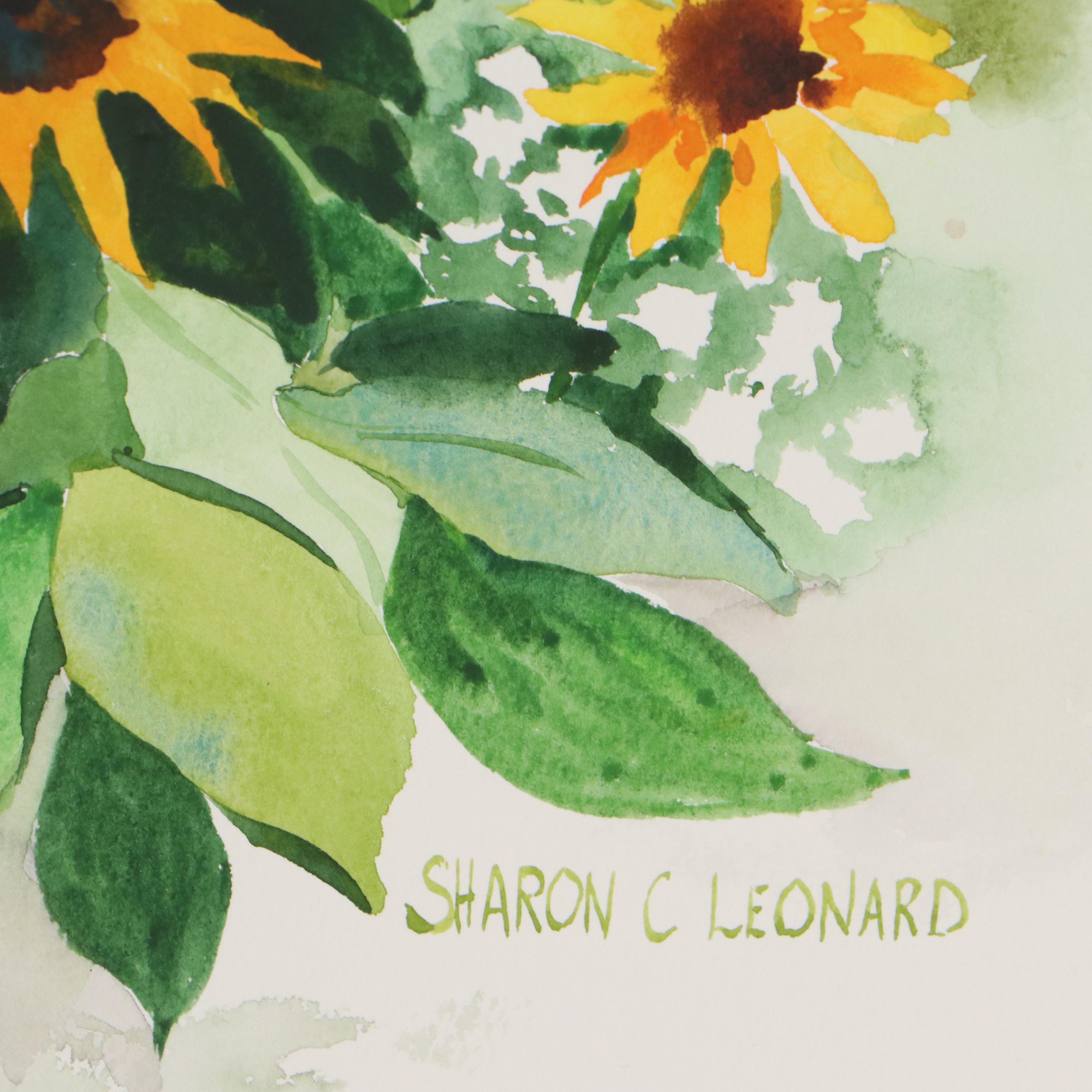 Sharon C. Leonard Floral Watercolor Paintings | EBTH