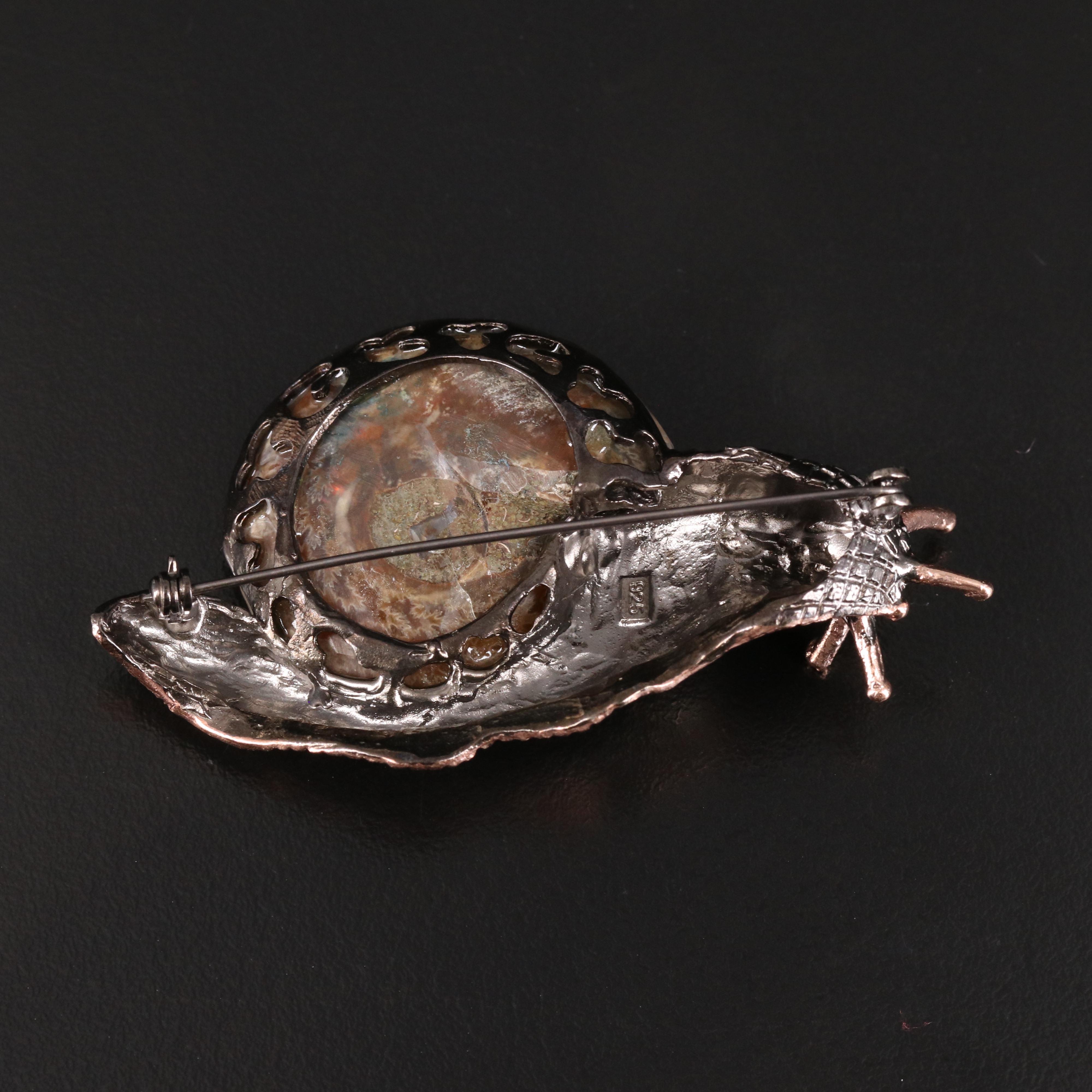 Sterling Ammonite Snail Brooch | EBTH