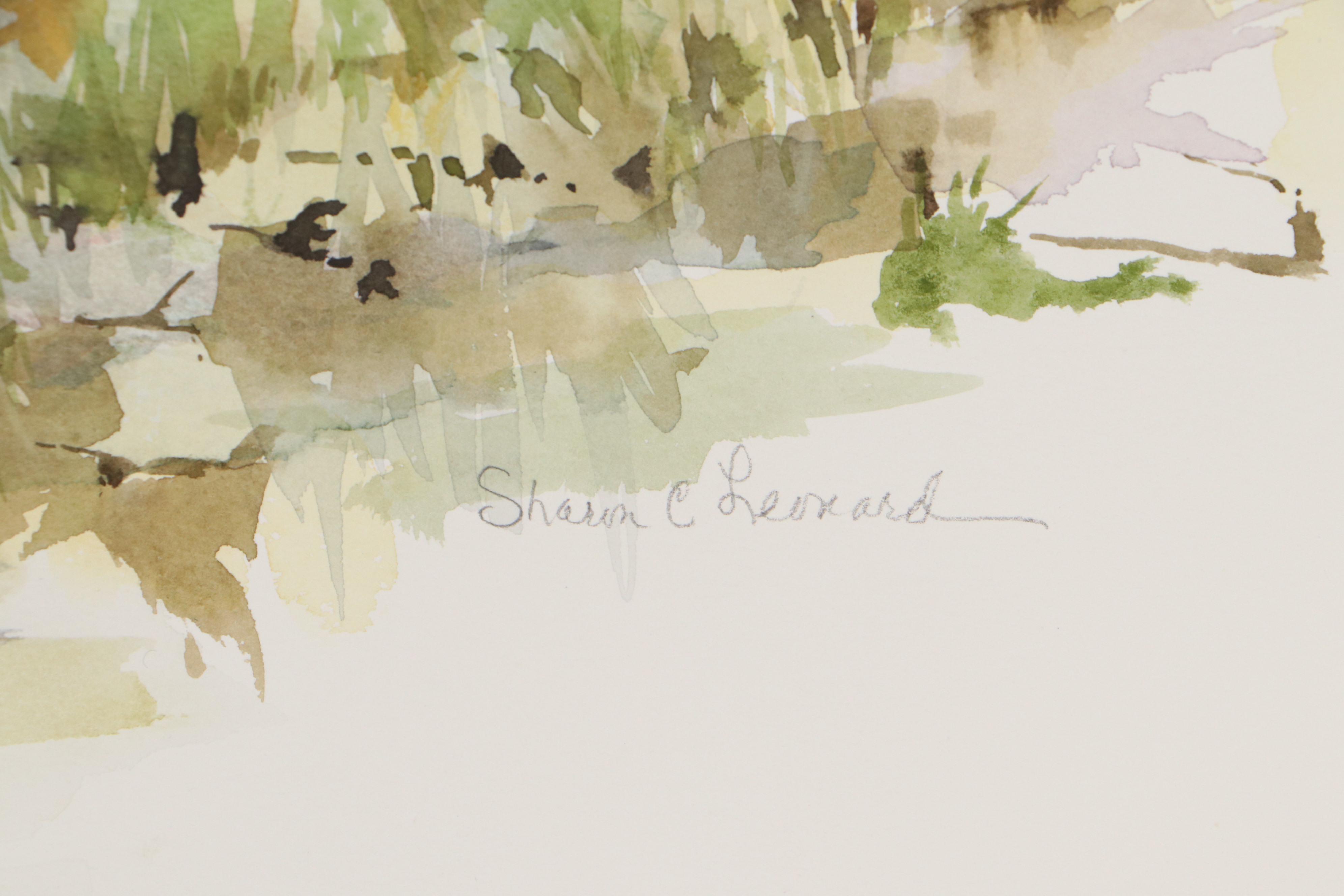 Sharon Leonard Coastal Landscape Watercolor Painting of Cottage | EBTH