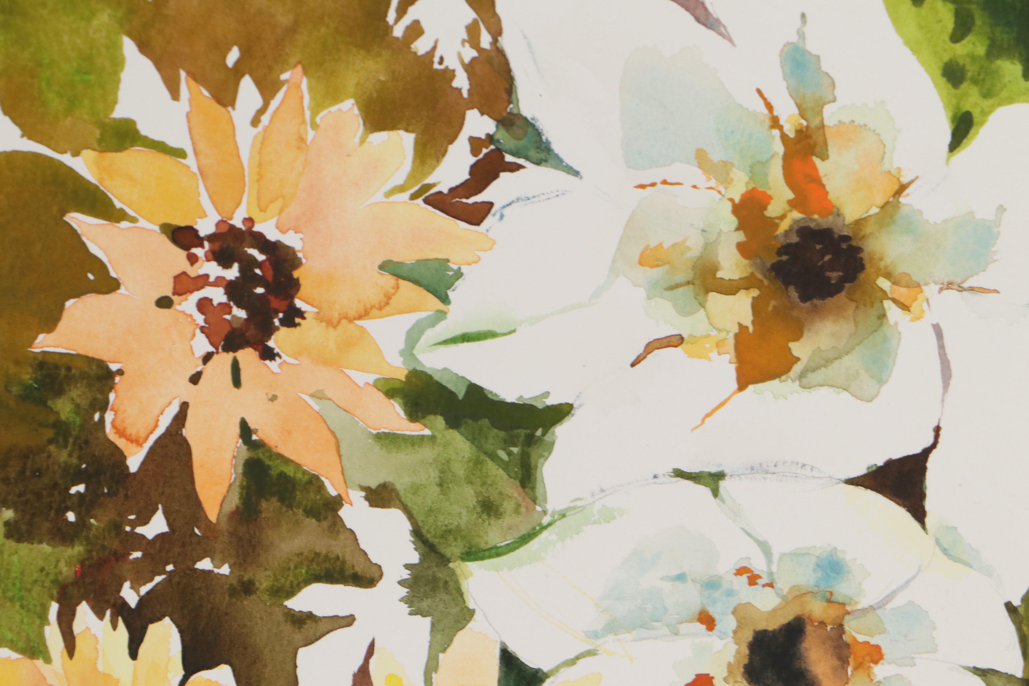 Sharon Leonard Floral Watercolor Paintings | EBTH