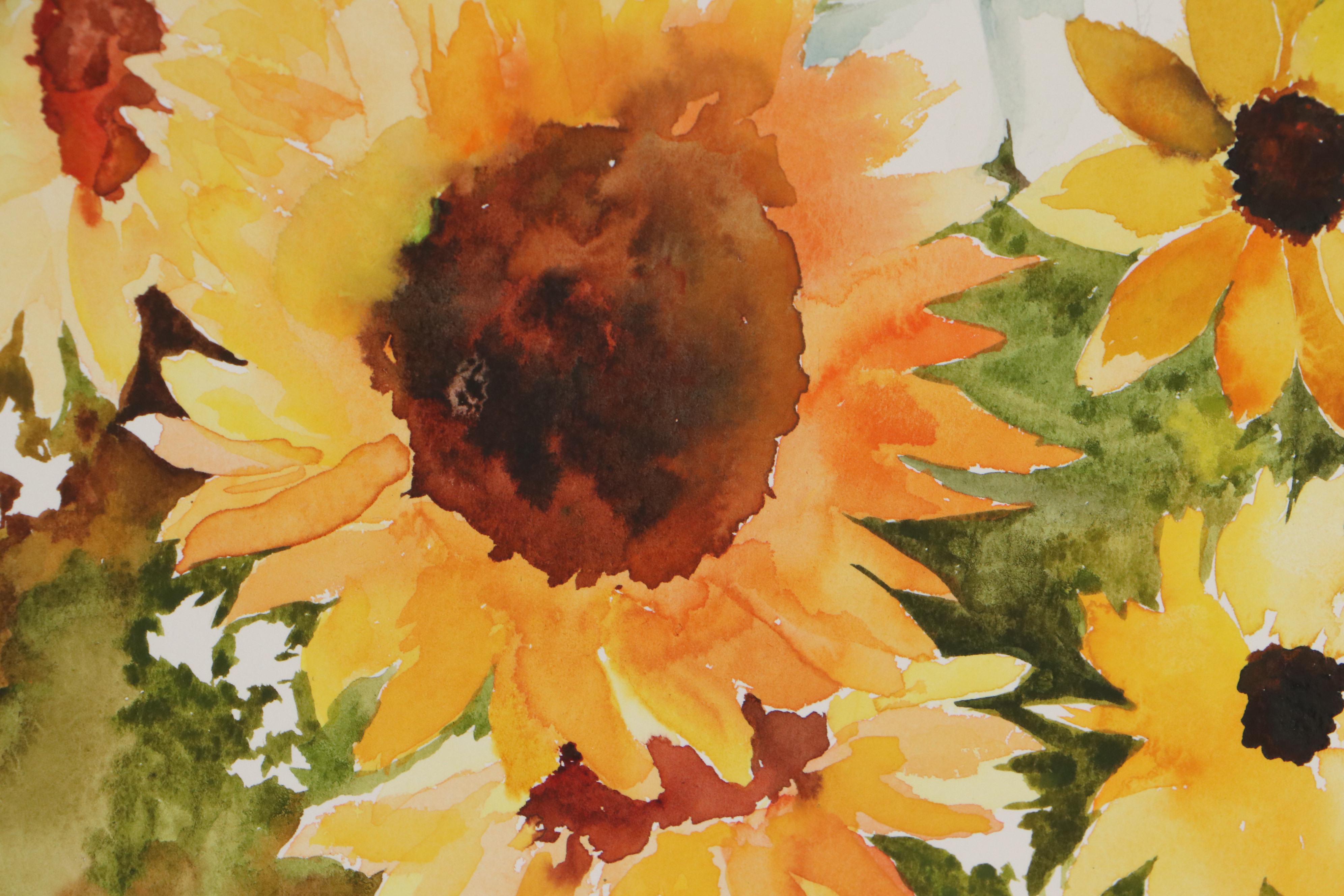 Sharon Leonard Floral Watercolor Paintings | EBTH