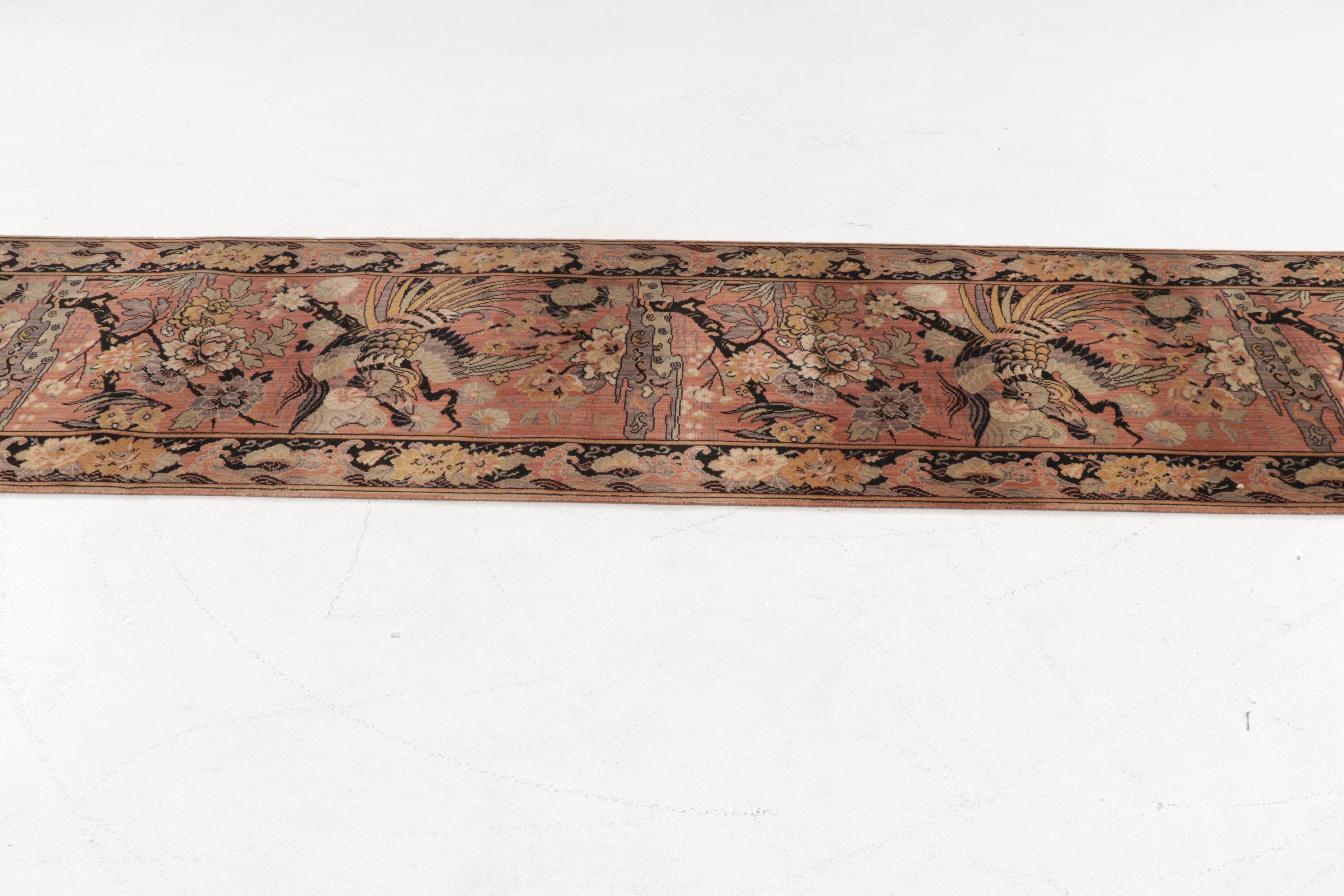 2'3 x 8'11 Machine Made Whittall Anglo-Persian Art Deco Pictorial ...