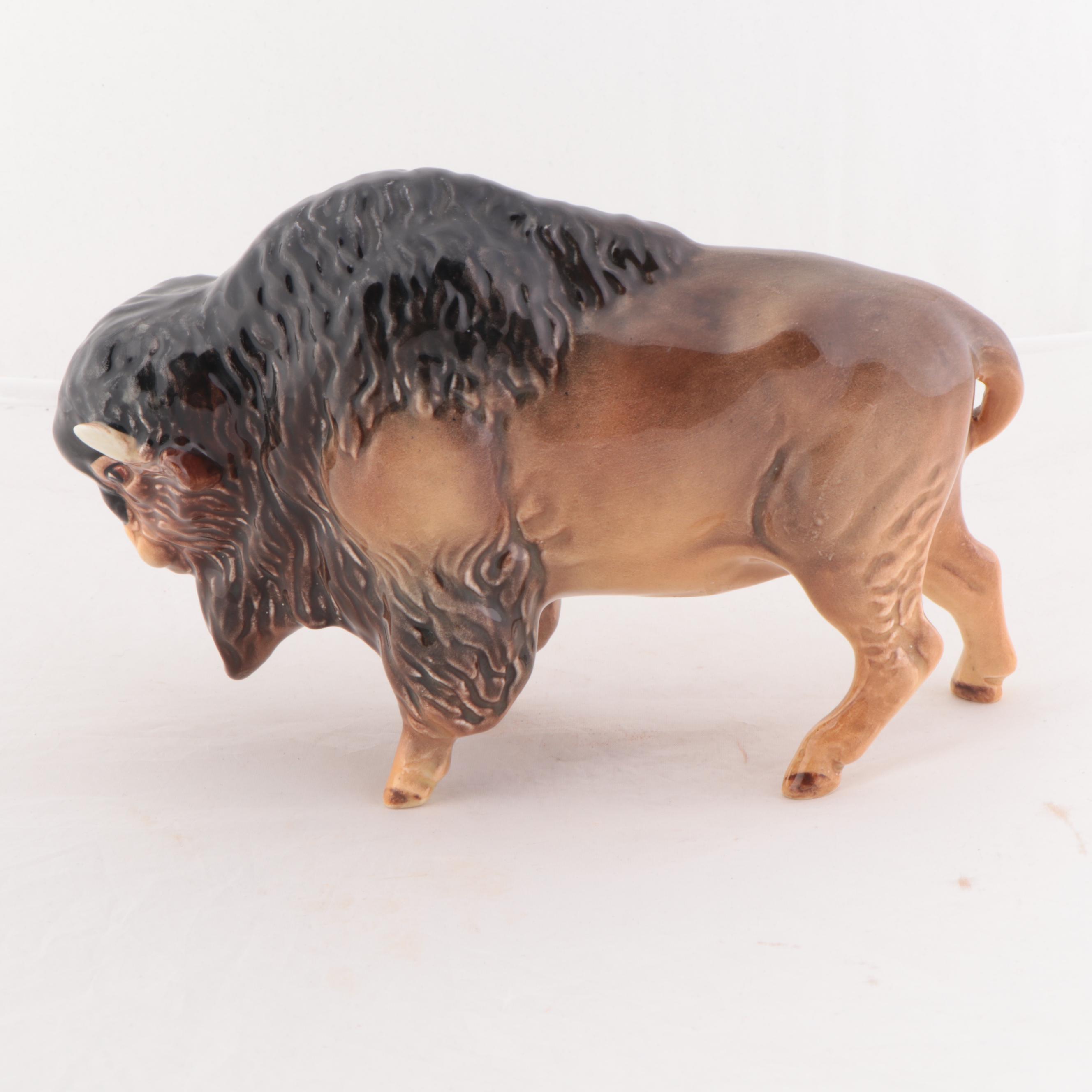 Sylvac English Porcelain Bison Figurine, Mid to Late 20th Century | EBTH