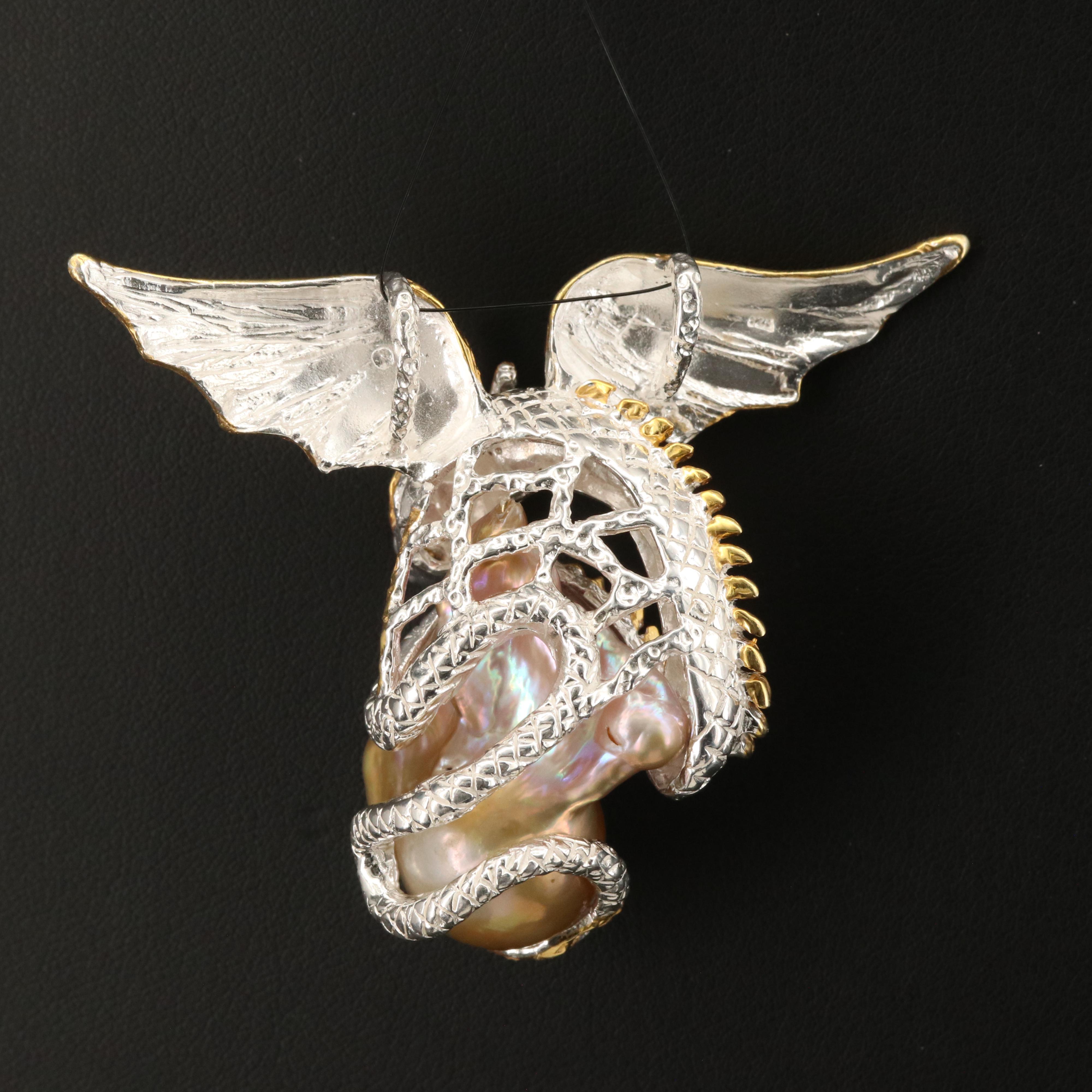 Sterling Amphithere Pearl Pendant | EBTH