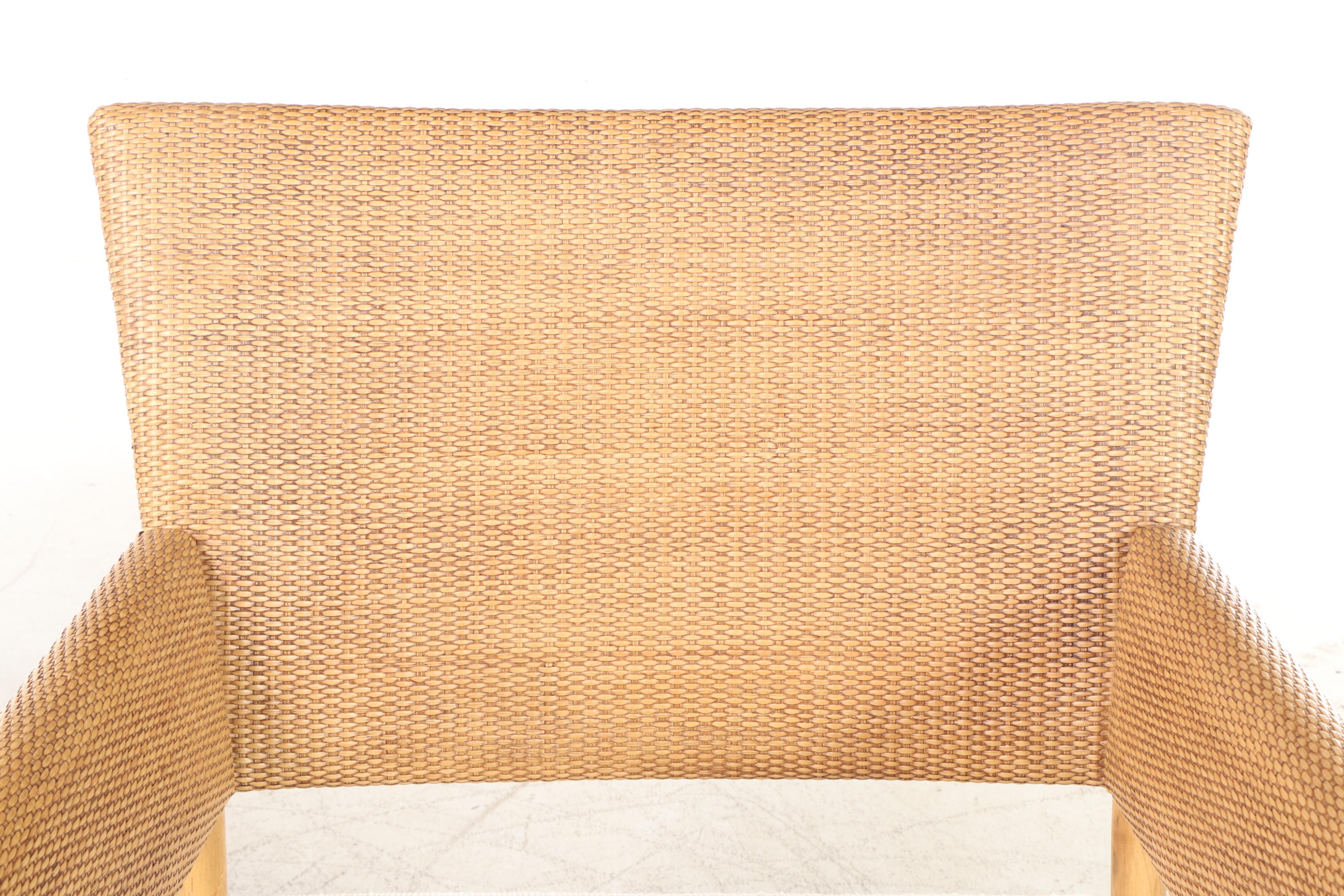 Saccaro Rattan and Upholstered Armchair | EBTH