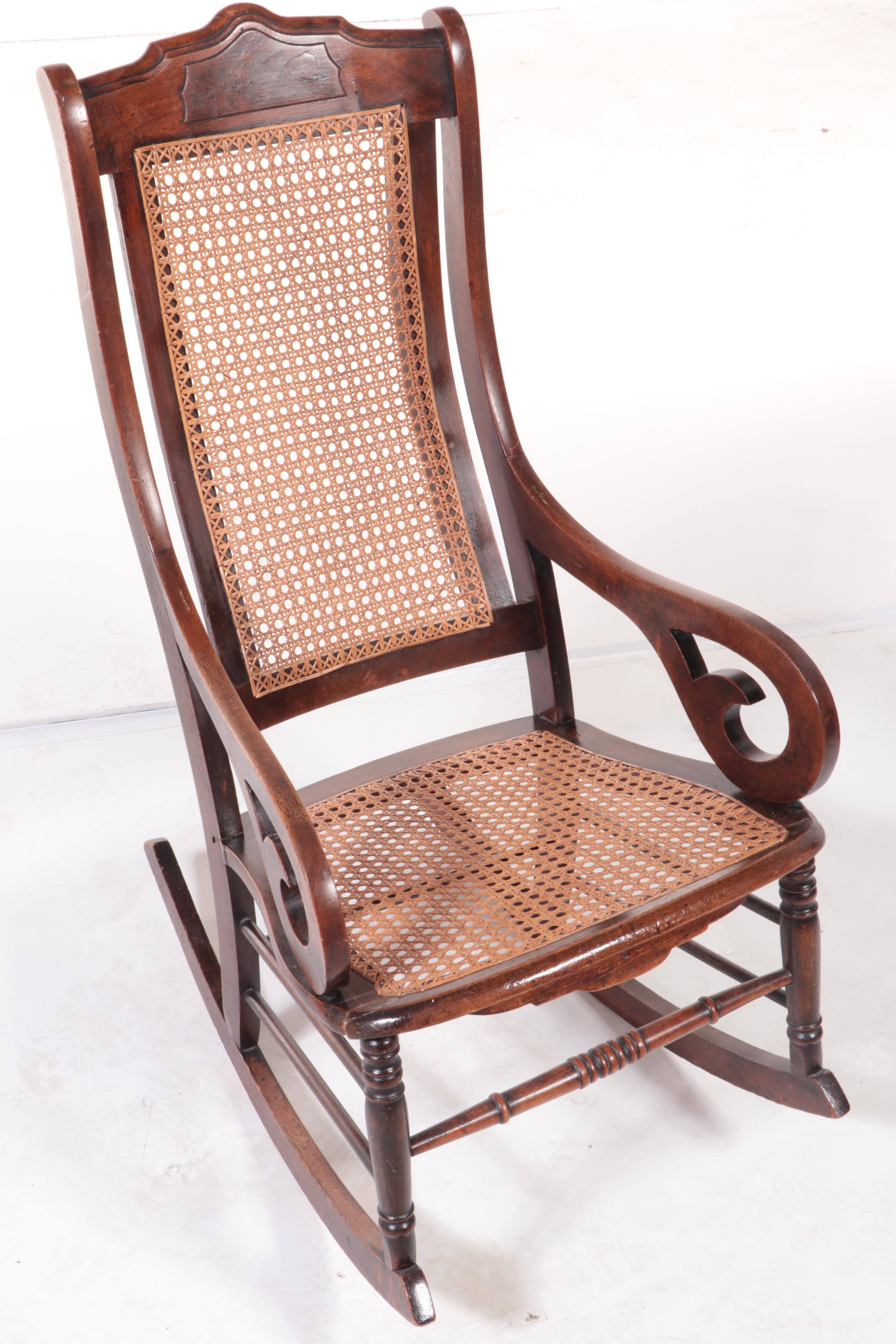 Victorian Walnut and Burl Walnut Rocker, Late 19th Century | EBTH