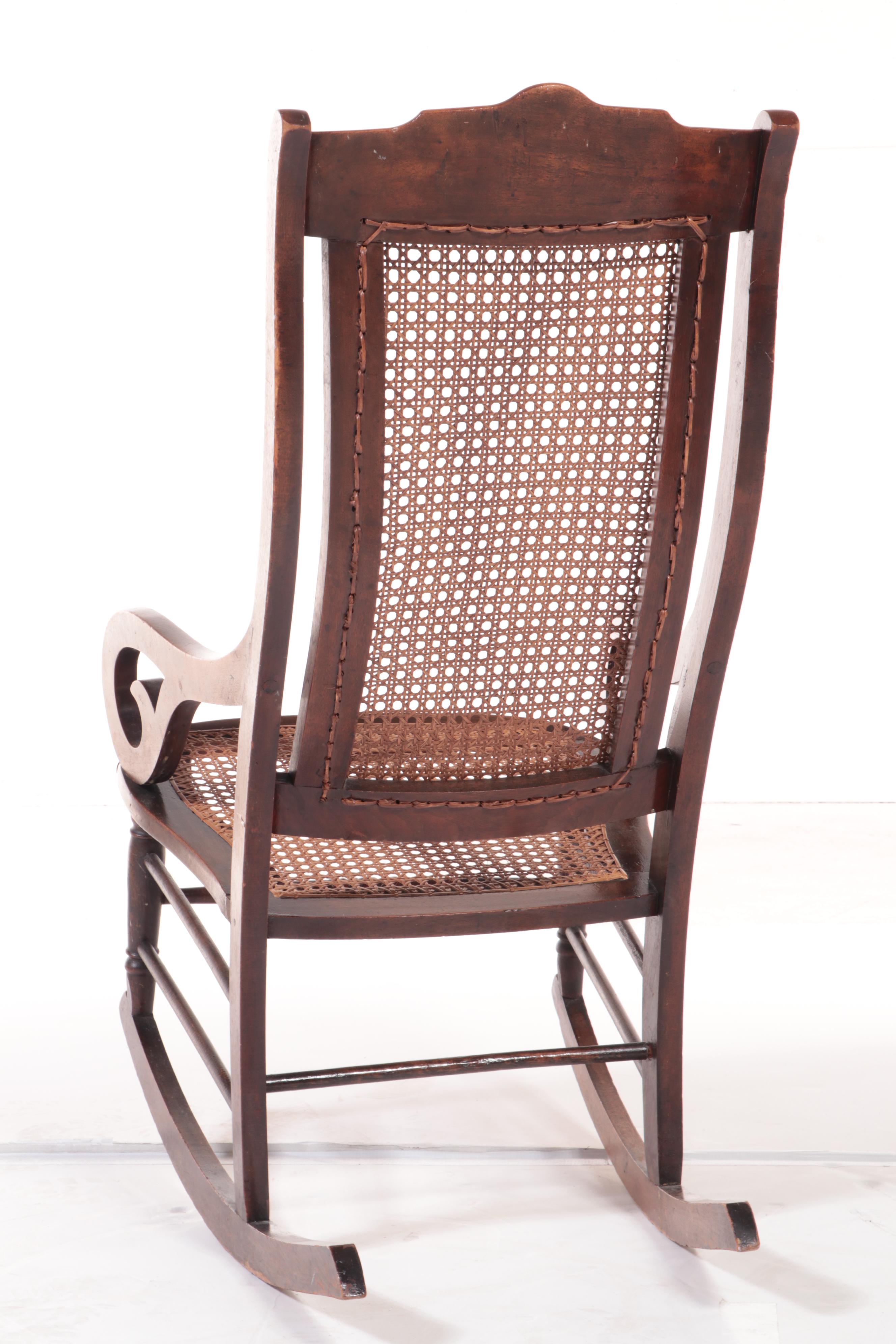 Victorian Walnut and Burl Walnut Rocker, Late 19th Century | EBTH