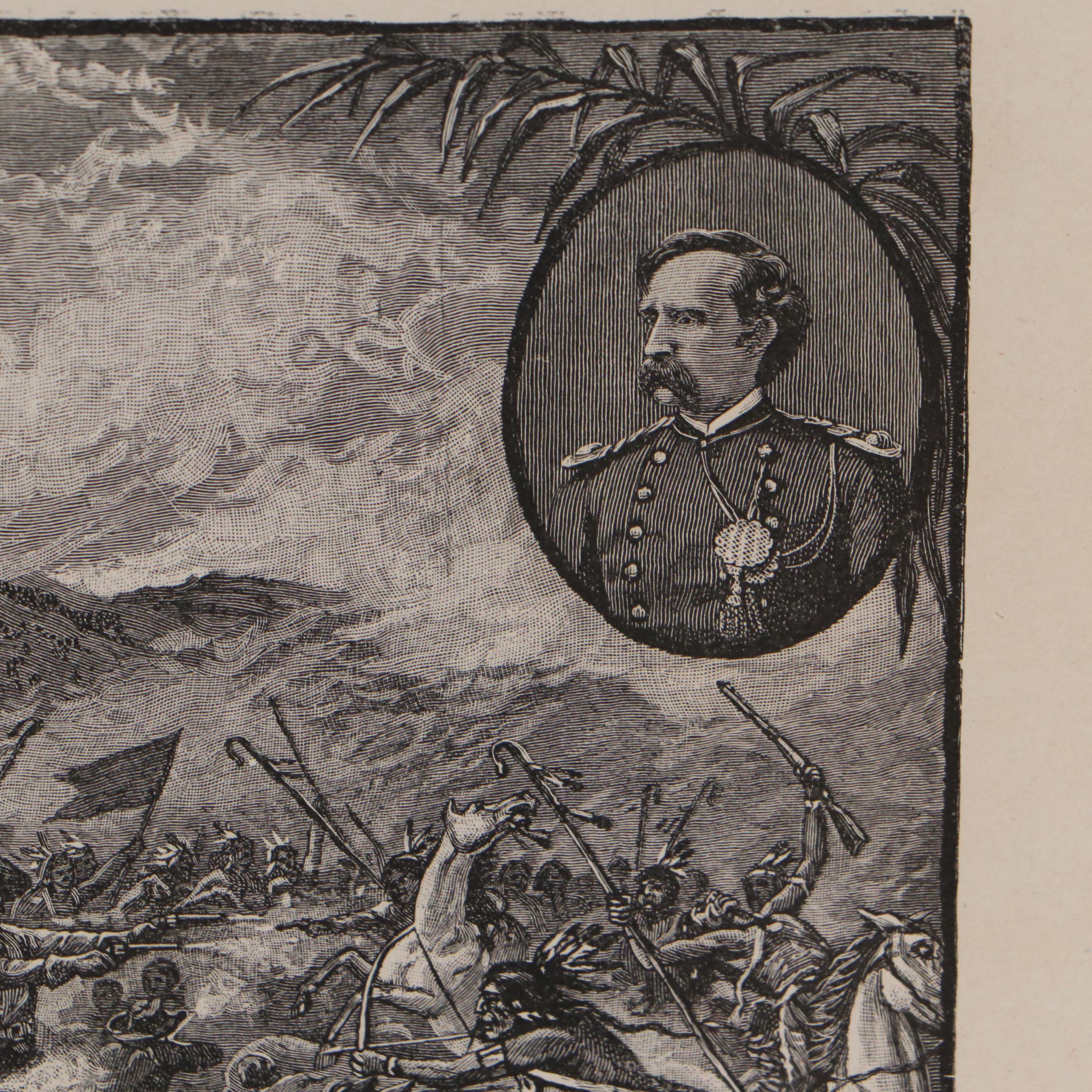 Horace Baker Wood Engraving "Battle of the Big Horn. - Death of Custer ...