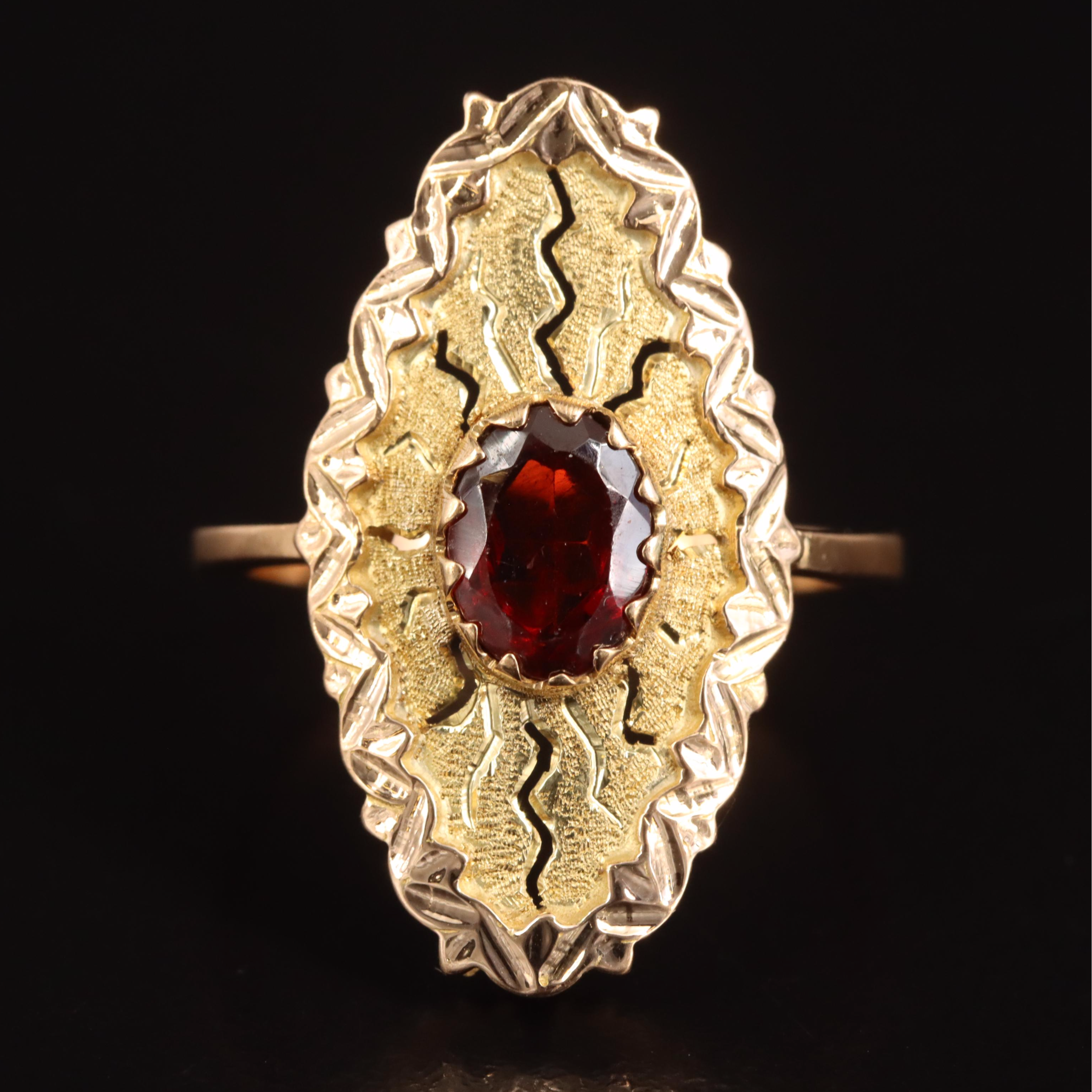 Italian Figli Vittorio Franconeri 18K Garnet Pointer Ring | EBTH