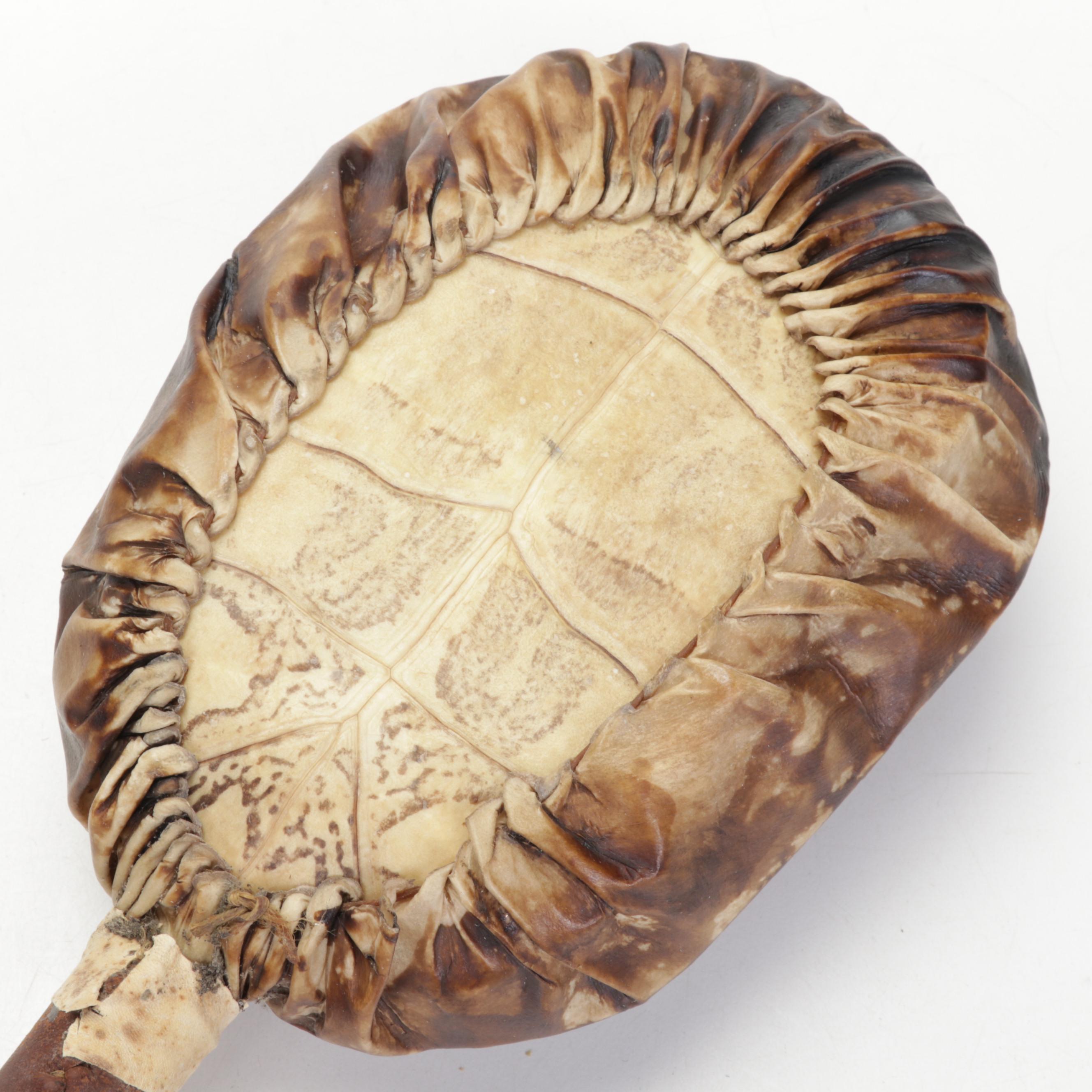 Common Snapping Turtle Shell Rattle and Knapped Stone Knife With Antler ...