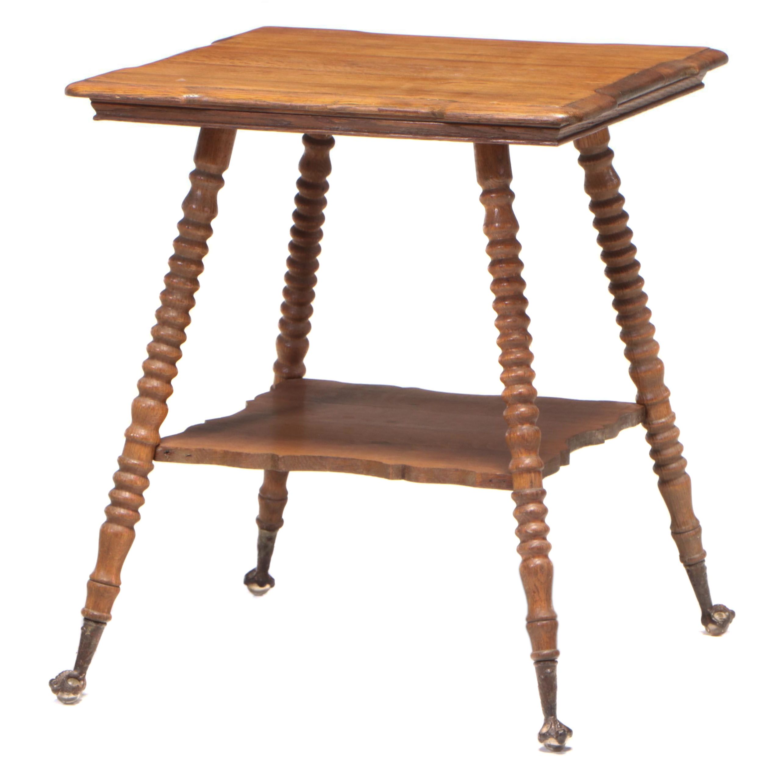 Late Victorian Oak and Bobbin-Turned Parlor Table, circa 1900 | EBTH