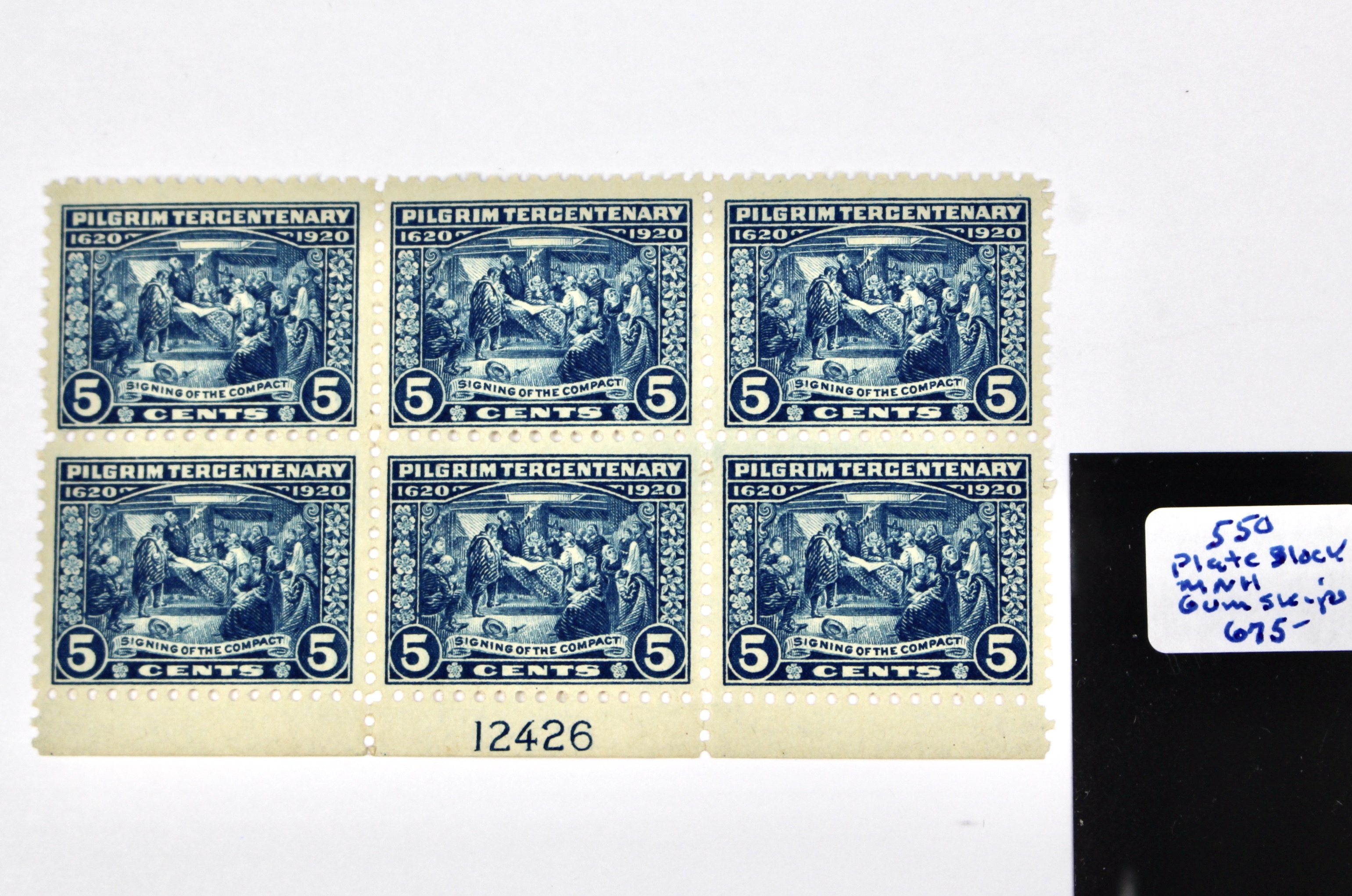 1920 Pilgrim Tercentenary Scott #550 Stamp Plate Block | EBTH