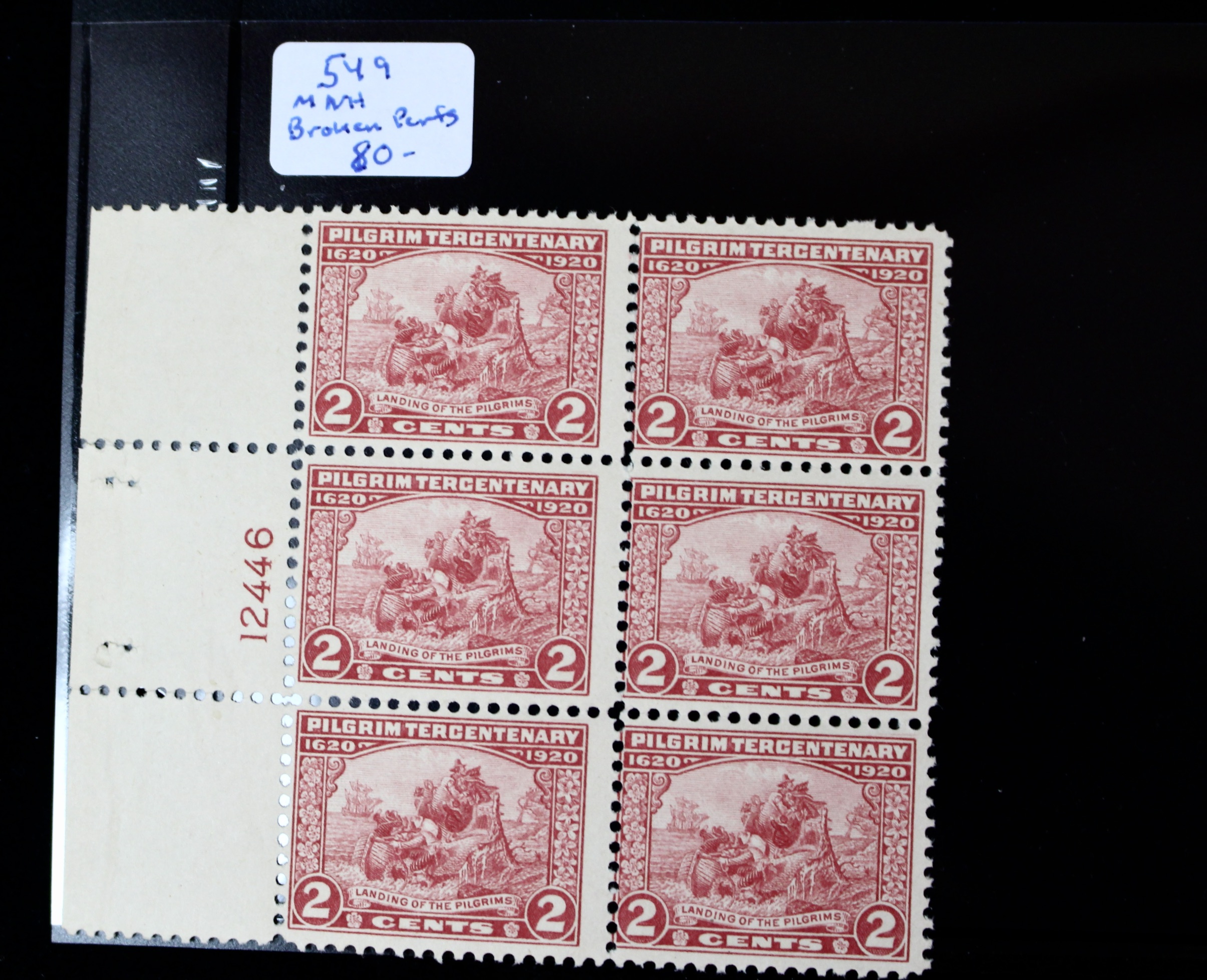 Group of Six Early U.S. Stamp Blocks Including Scott #370 | EBTH