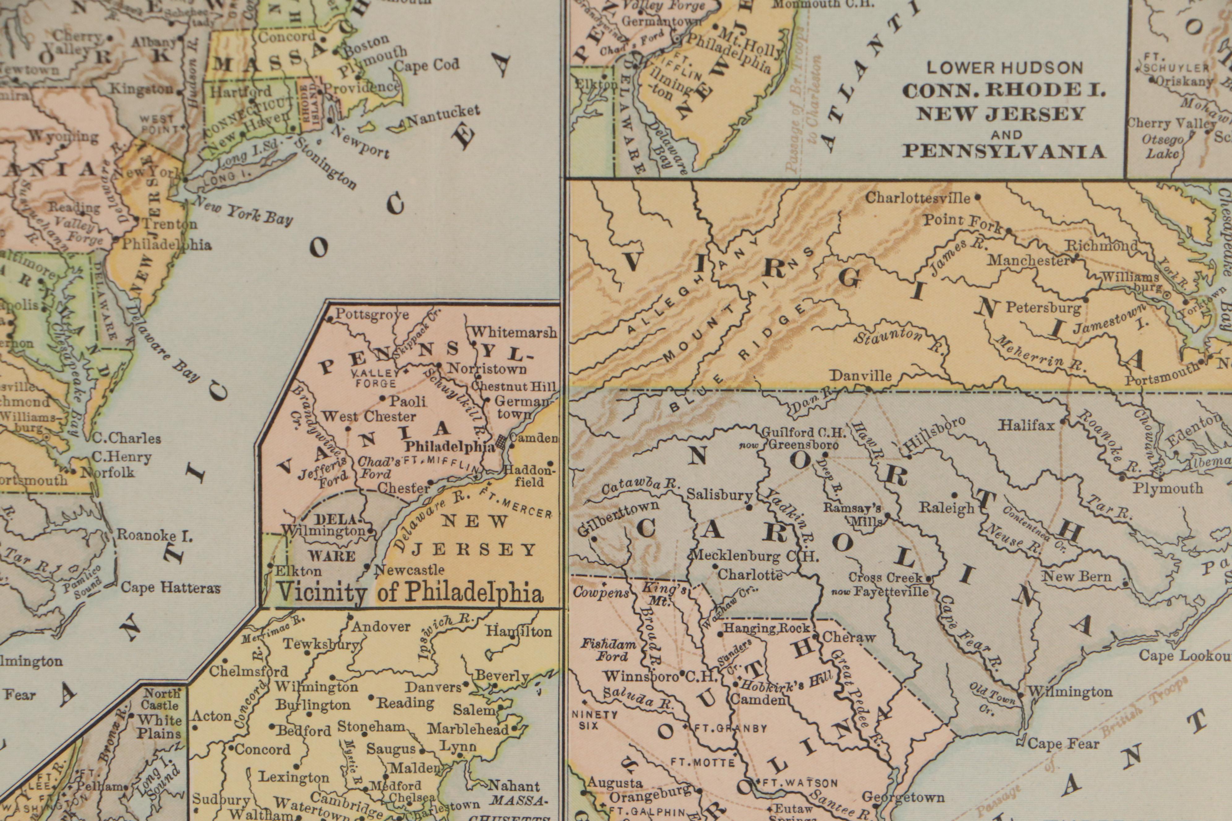 A.S. Barnes & Co. Map of the Routes of the British Army in the ...