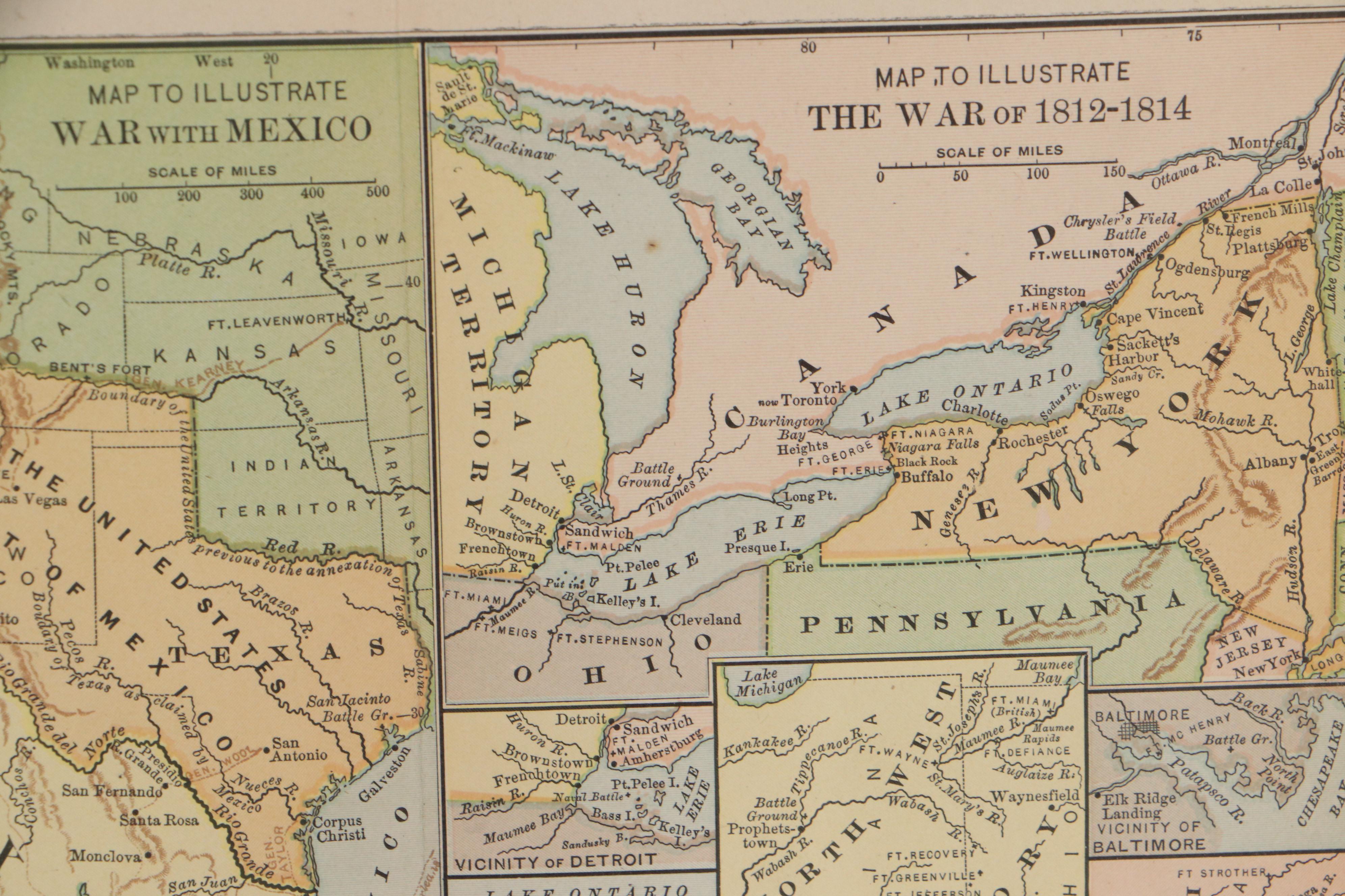 A.S. Barnes & Co. Map of Wars Within the United States, Circa 1885 | EBTH