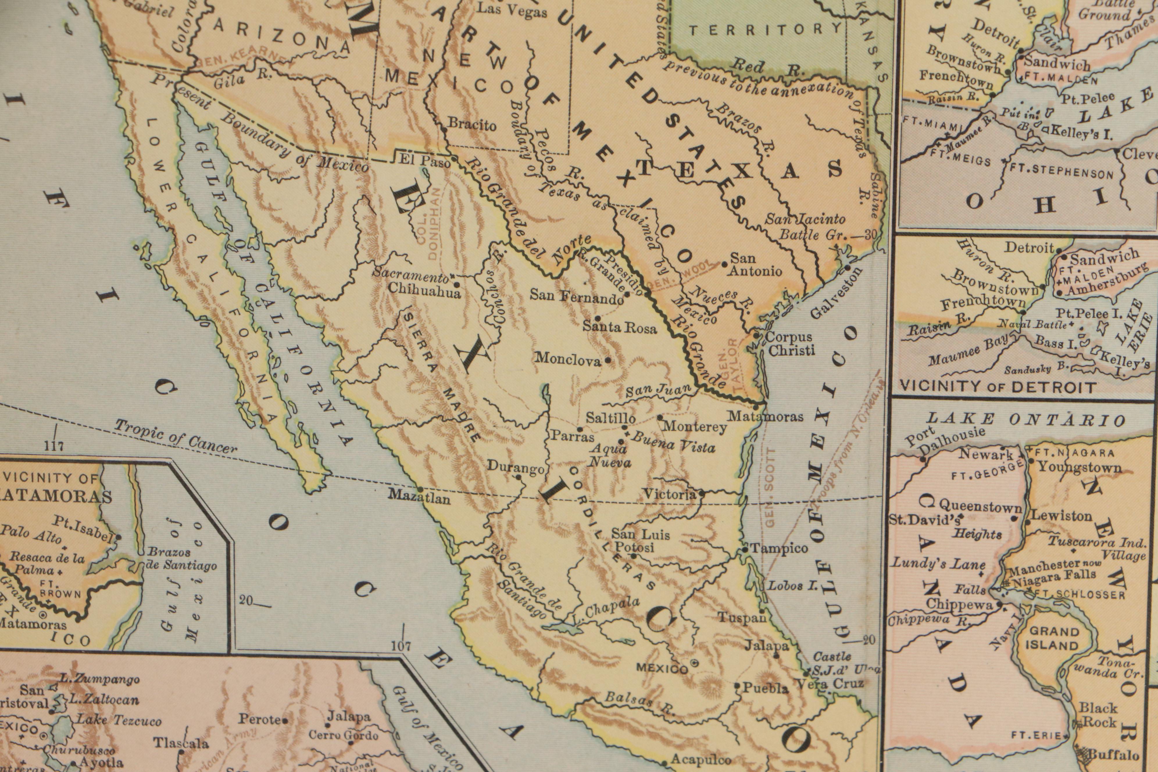 A.S. Barnes & Co. Map of Wars Within the United States, Circa 1885 | EBTH