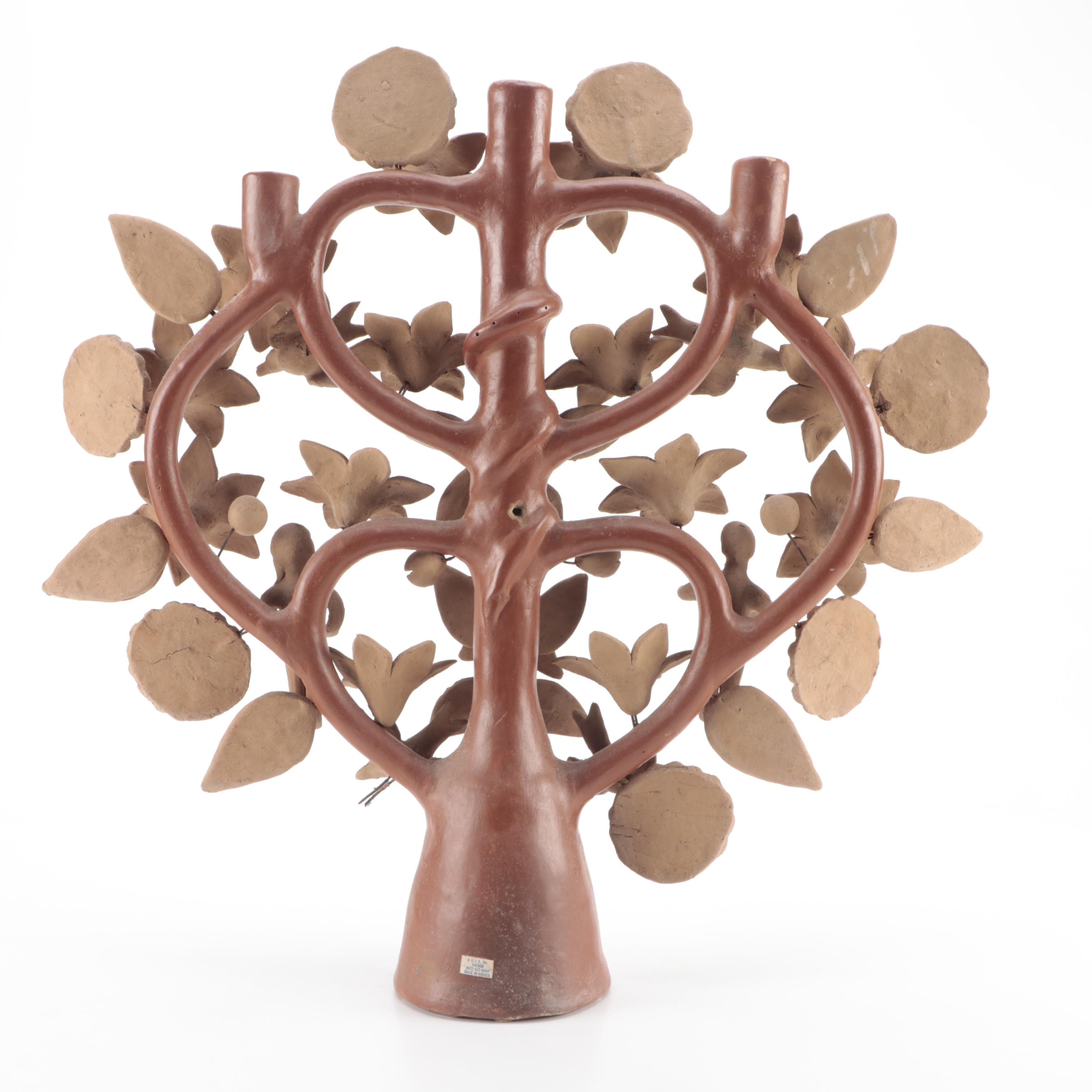 Mexican Folk Art Tree of Life Candelabra | EBTH