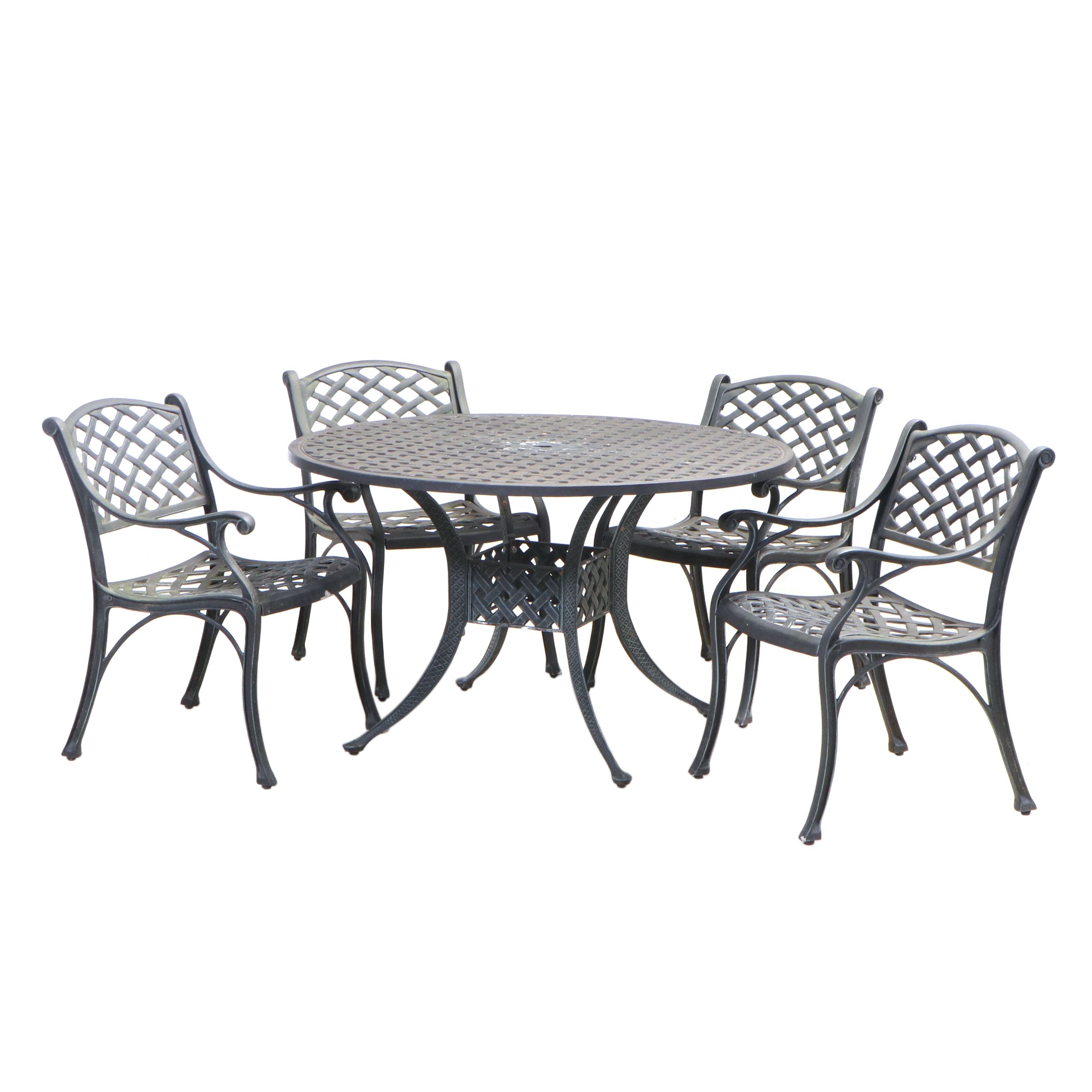 Five-Piece Hanamint "Newport Collection" Cast Aluminum Patio Dining Set ...