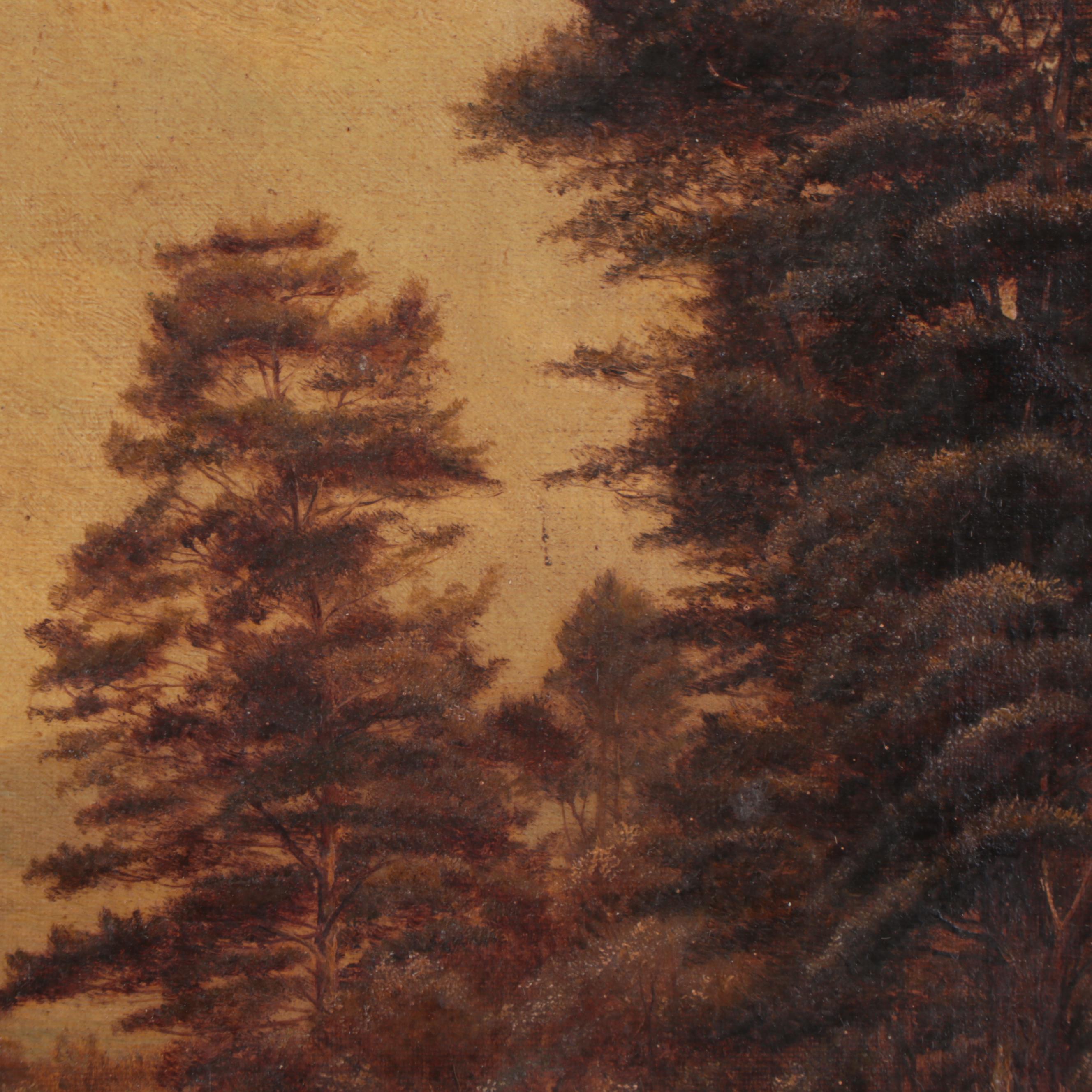 Theodore Hines Oil Painting "The Floating Island Loch Lomond," 19th ...