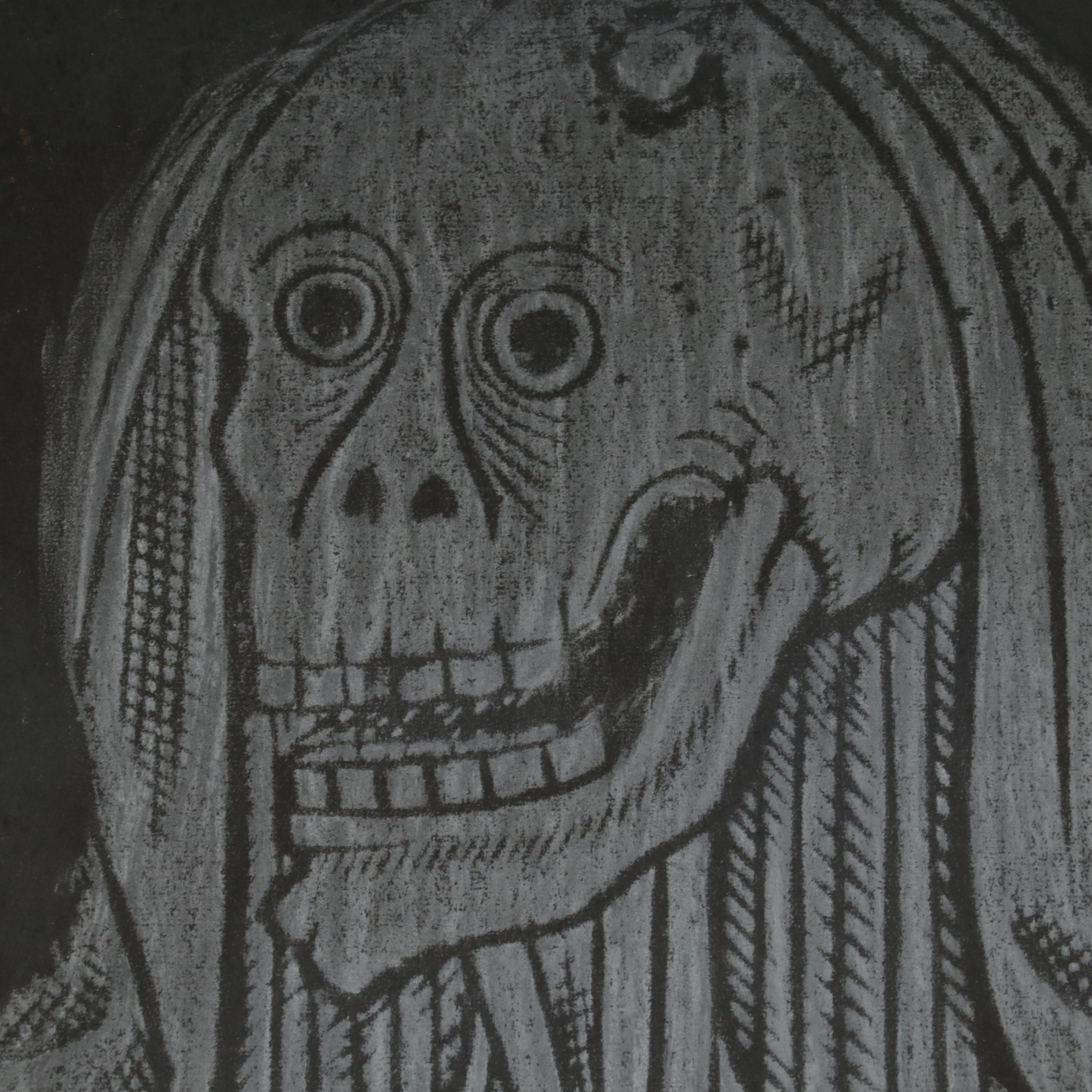 Brass Medieval Tomb Rubbing of Shrouded Skeleton | EBTH