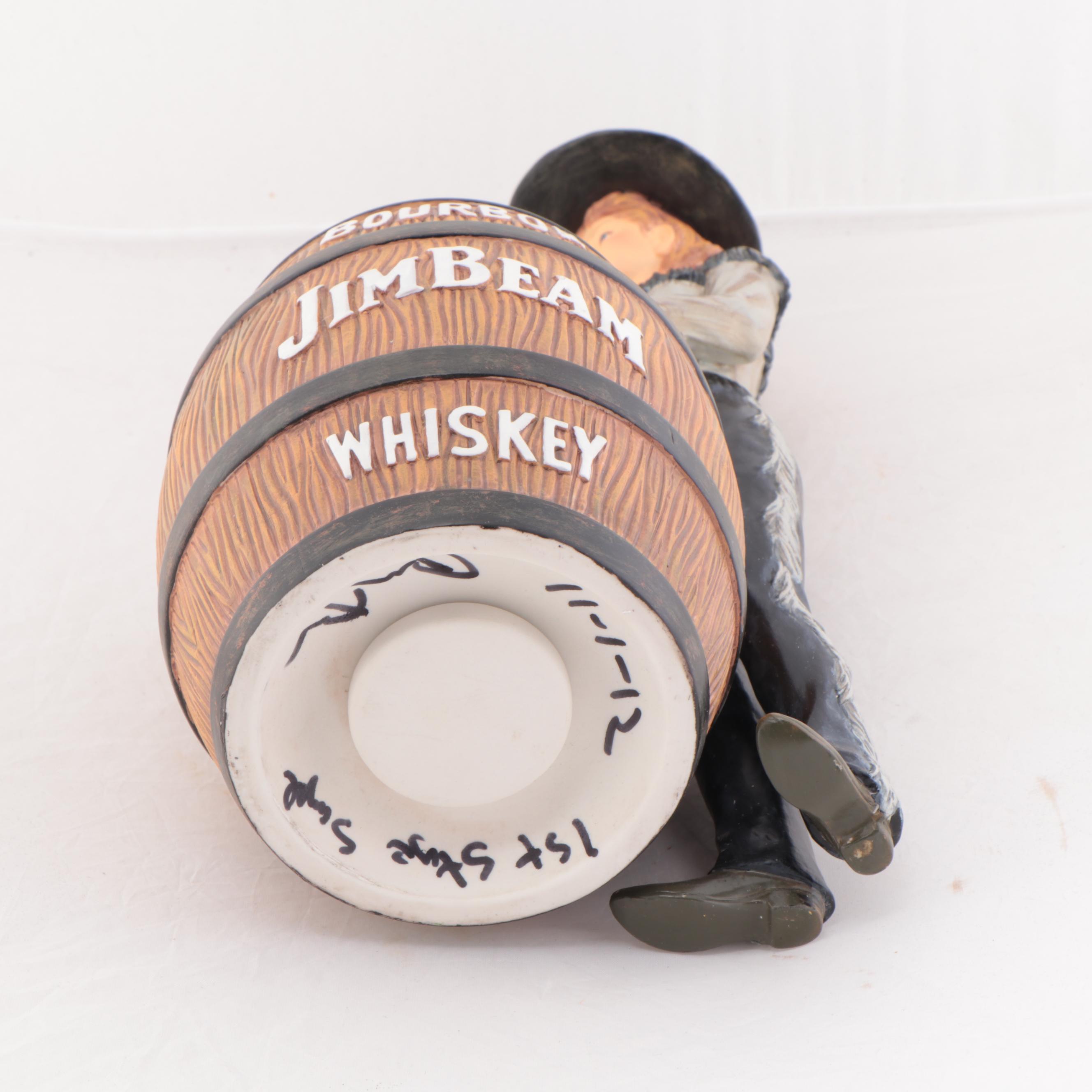 Signed Jim Beam Figural Ceramic Bourbon Whiskey Sample Decanter | EBTH