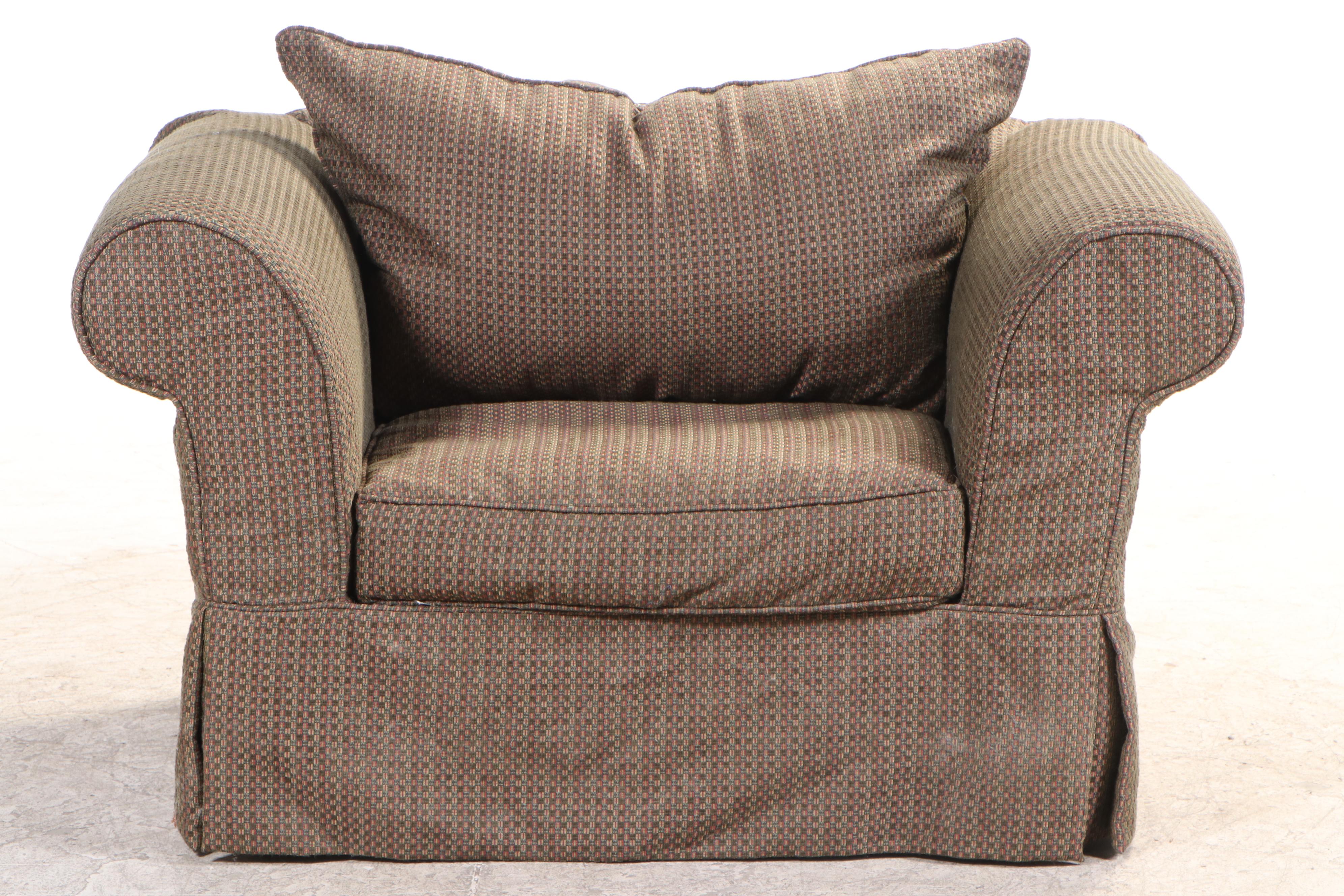 Rowe Over-Size Slipcovered Lounge Chair and Ottoman | EBTH