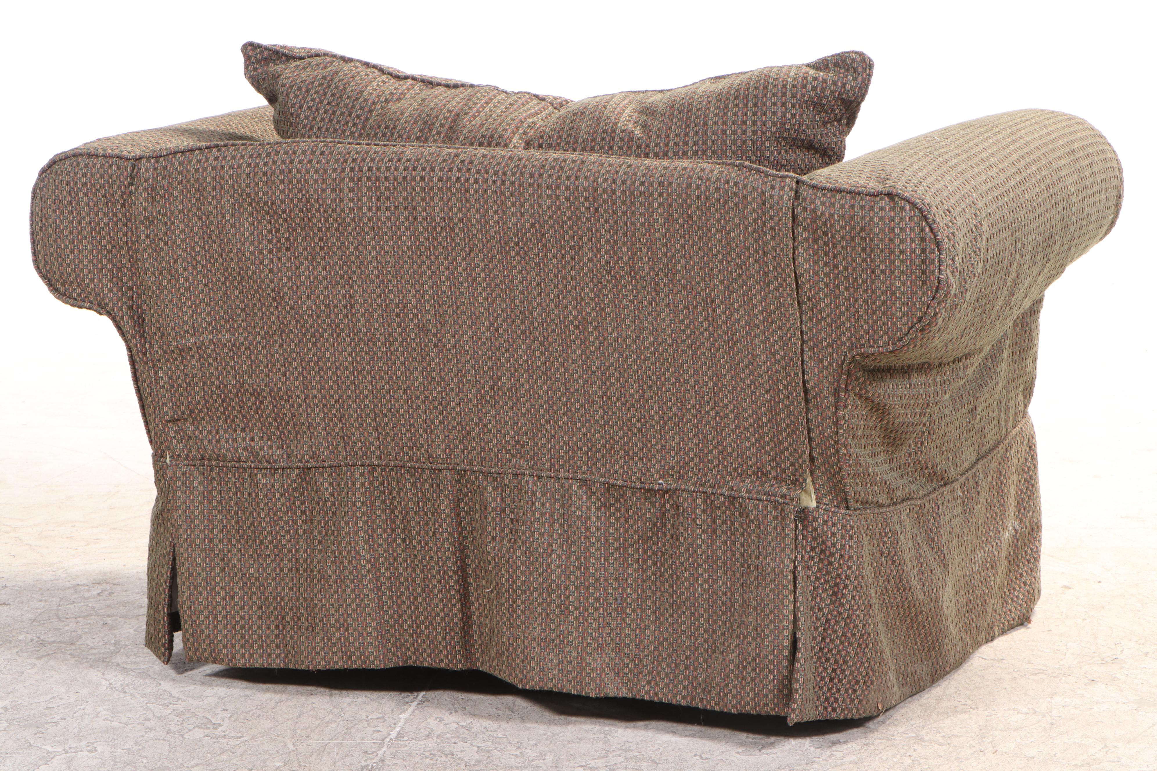 Rowe Over-Size Slipcovered Lounge Chair and Ottoman | EBTH