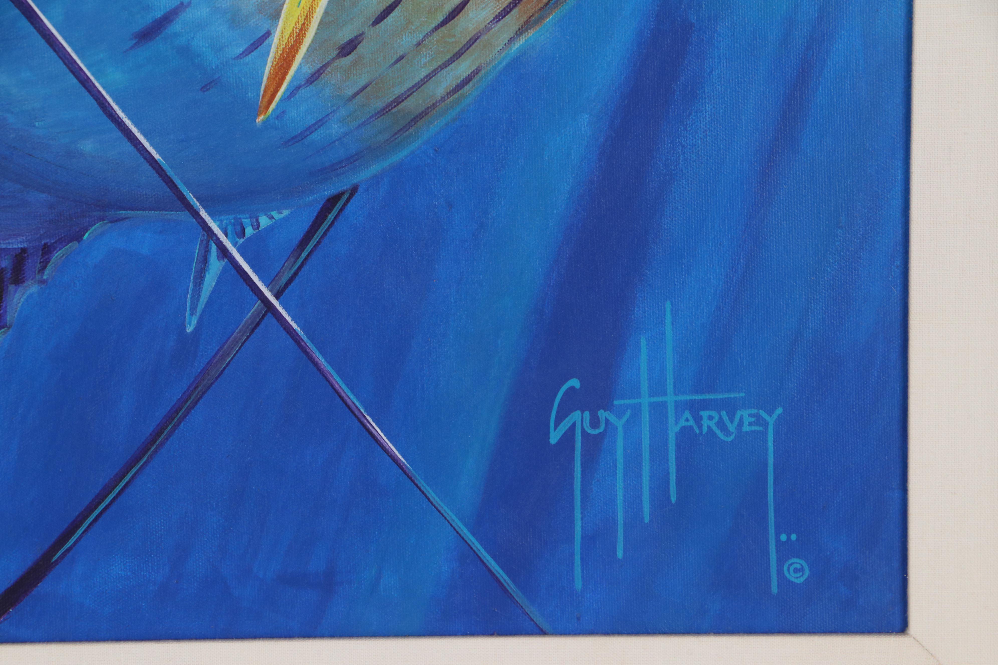 Guy Harvey Large-Scale Acrylic Painting of Swordfish and Mahi-Mahi ...