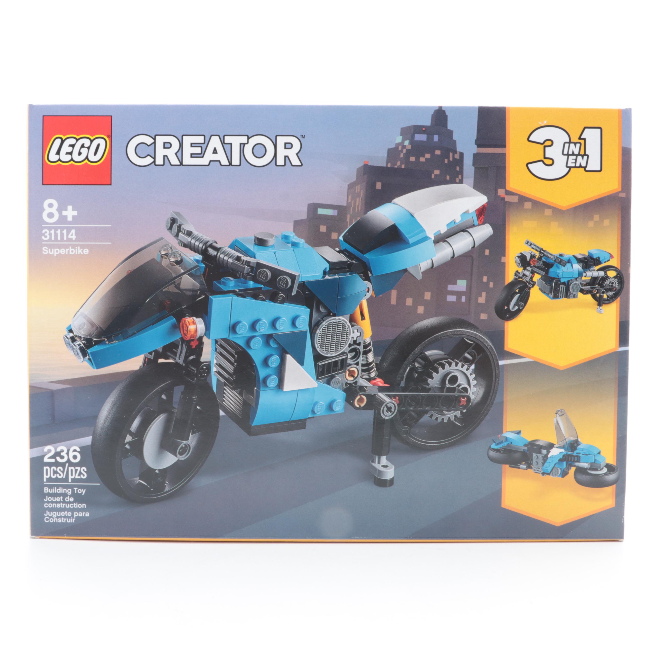 LEGO CITY, Creator and More Toy Sets with Minifigures, Superbike, Stunt ...