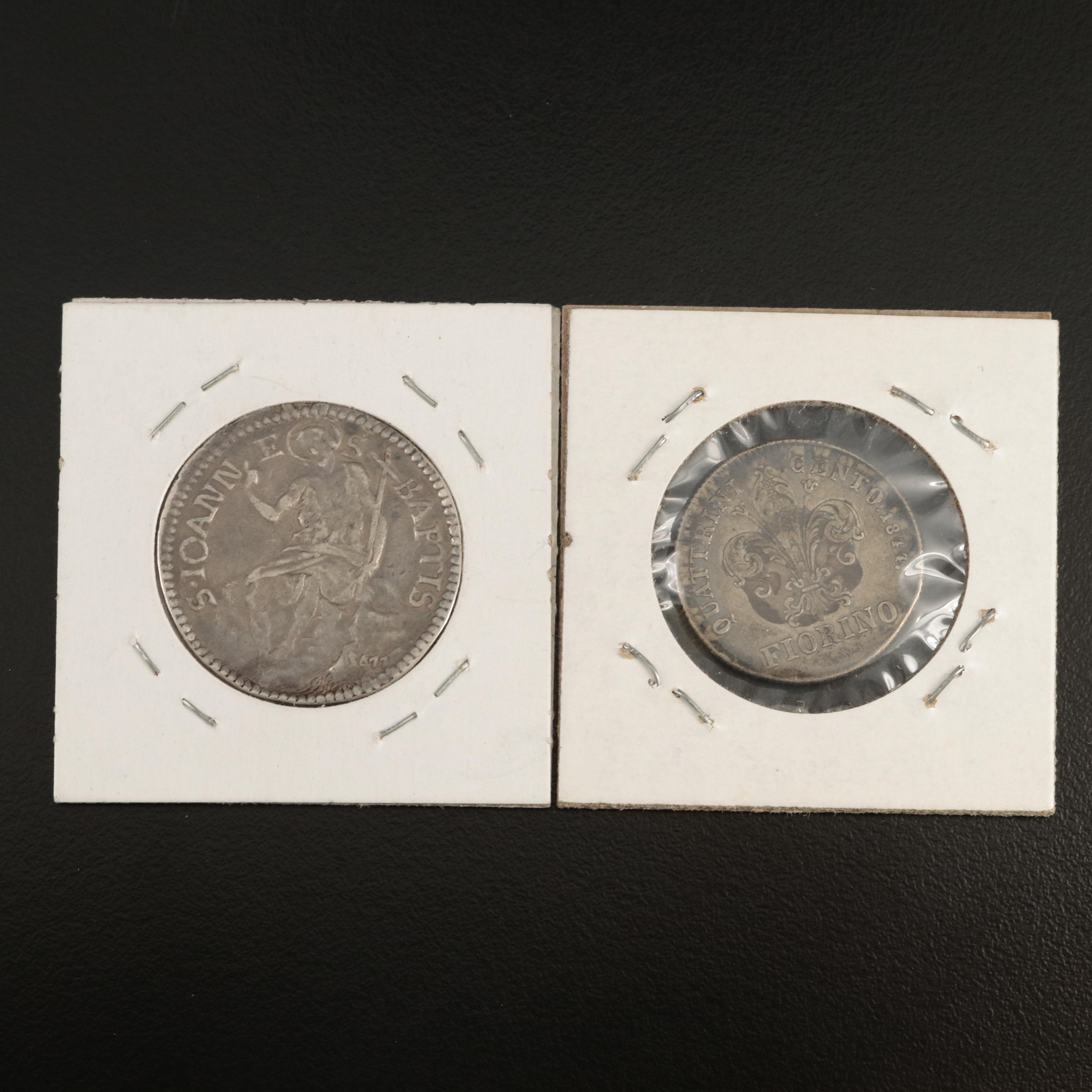 Two Silver Italian Coins From Tuscany | EBTH