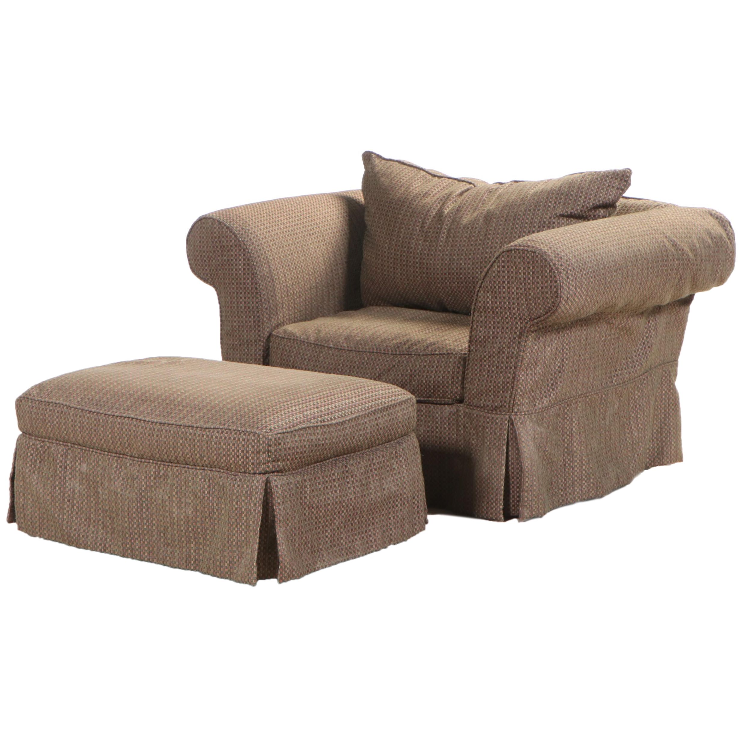 Rowe Over-Size Slipcovered Lounge Chair and Ottoman | EBTH