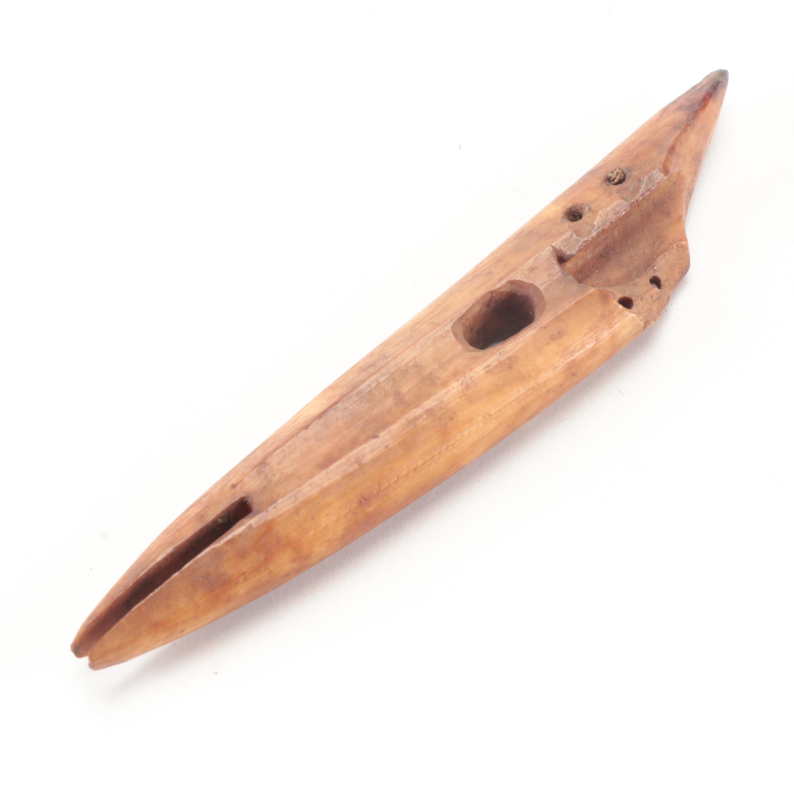 Native Alaskan Style Wood and Carved Bone Halibut Fish Hook and More | EBTH