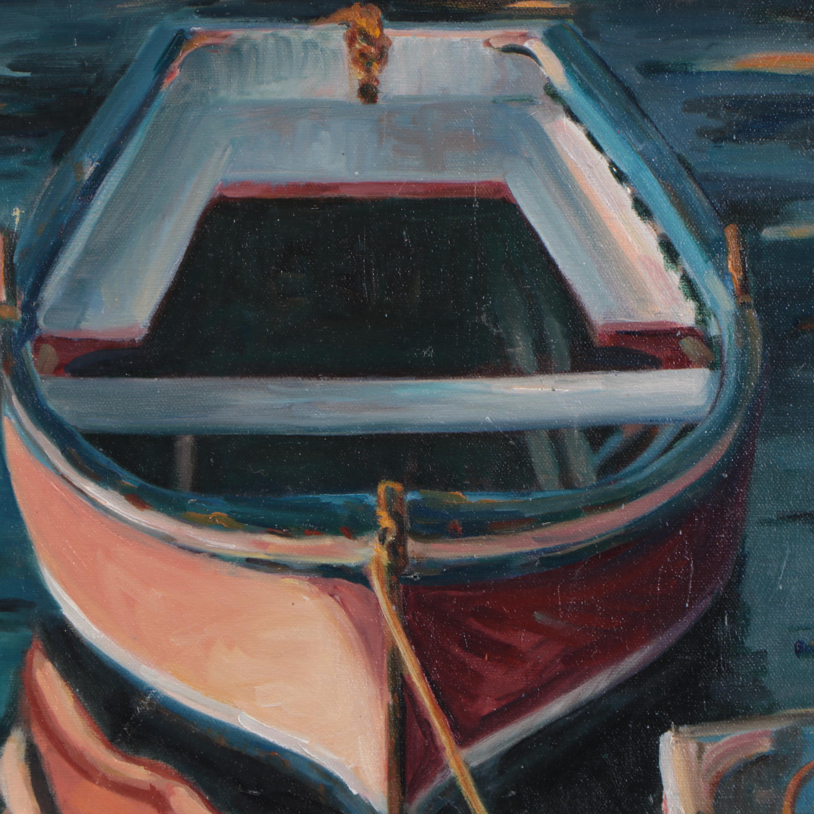 Deborah Miller Oil Painting of a Boat "Antalya, Turkey," Circa 2022 | EBTH