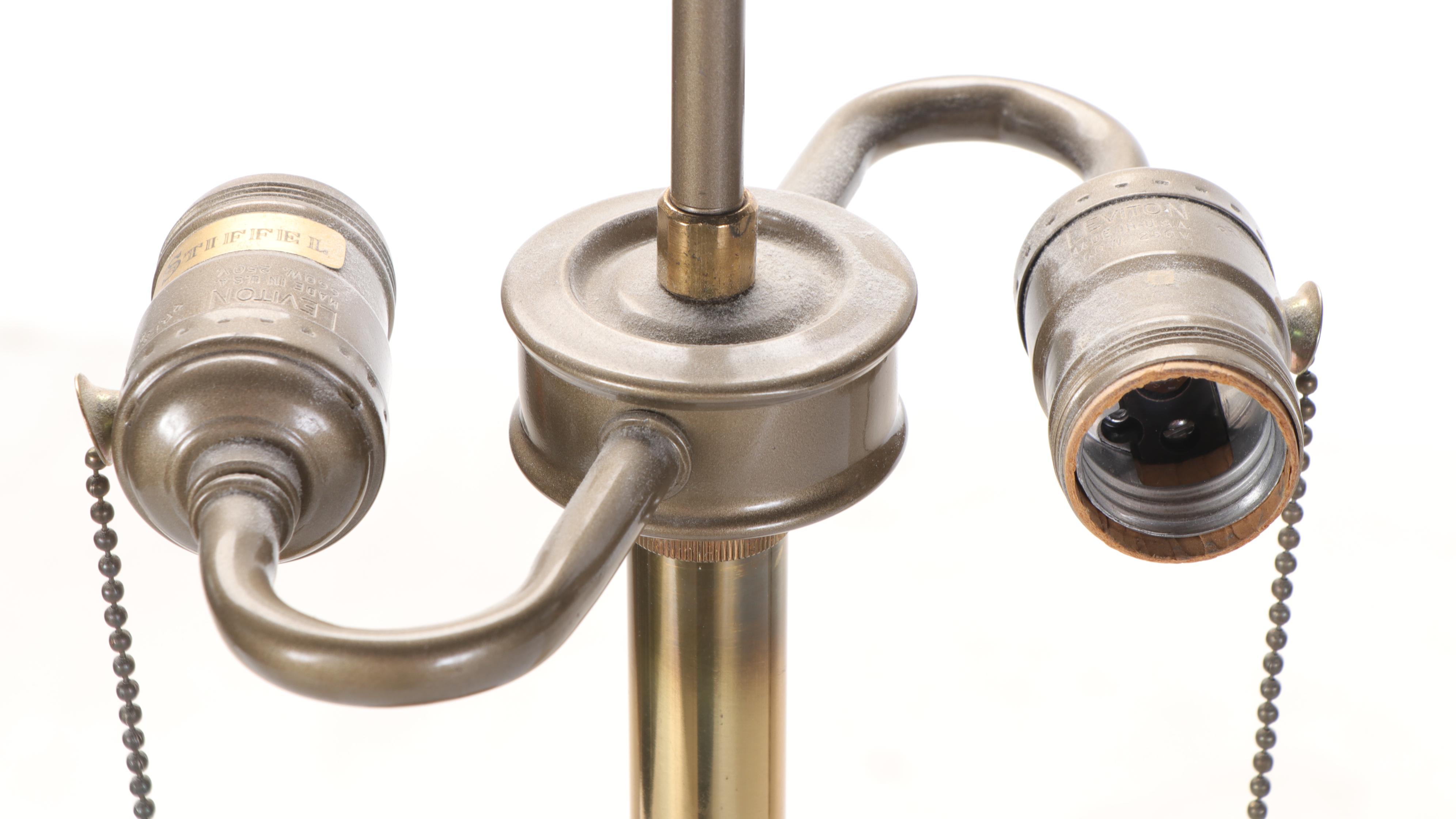 Stiffel Clock and Barometer Lamp With Drum Shade, Mid-20th Century | EBTH