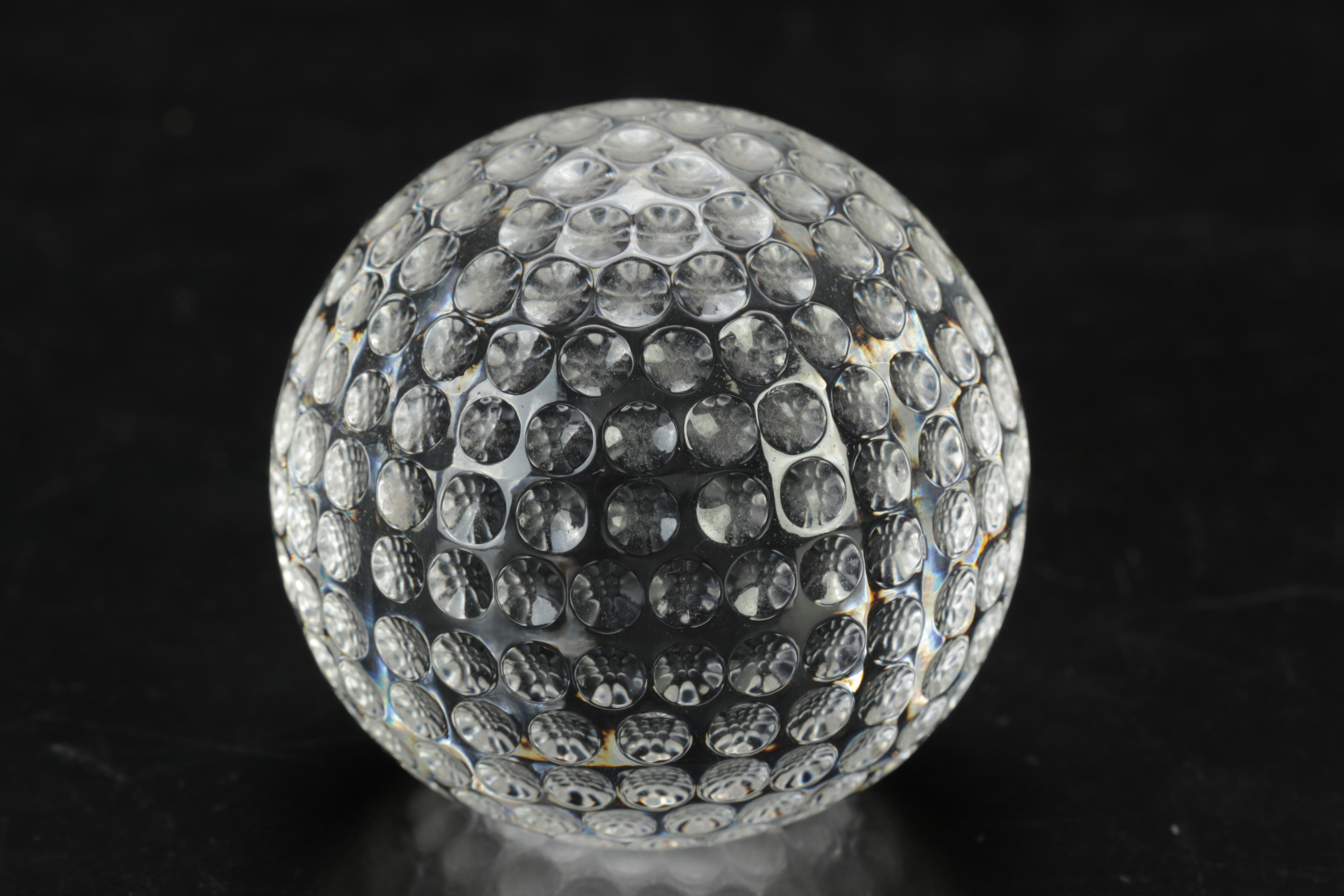 Baccarat Die and Waterford Golf Ball Crystal Paperweights | EBTH