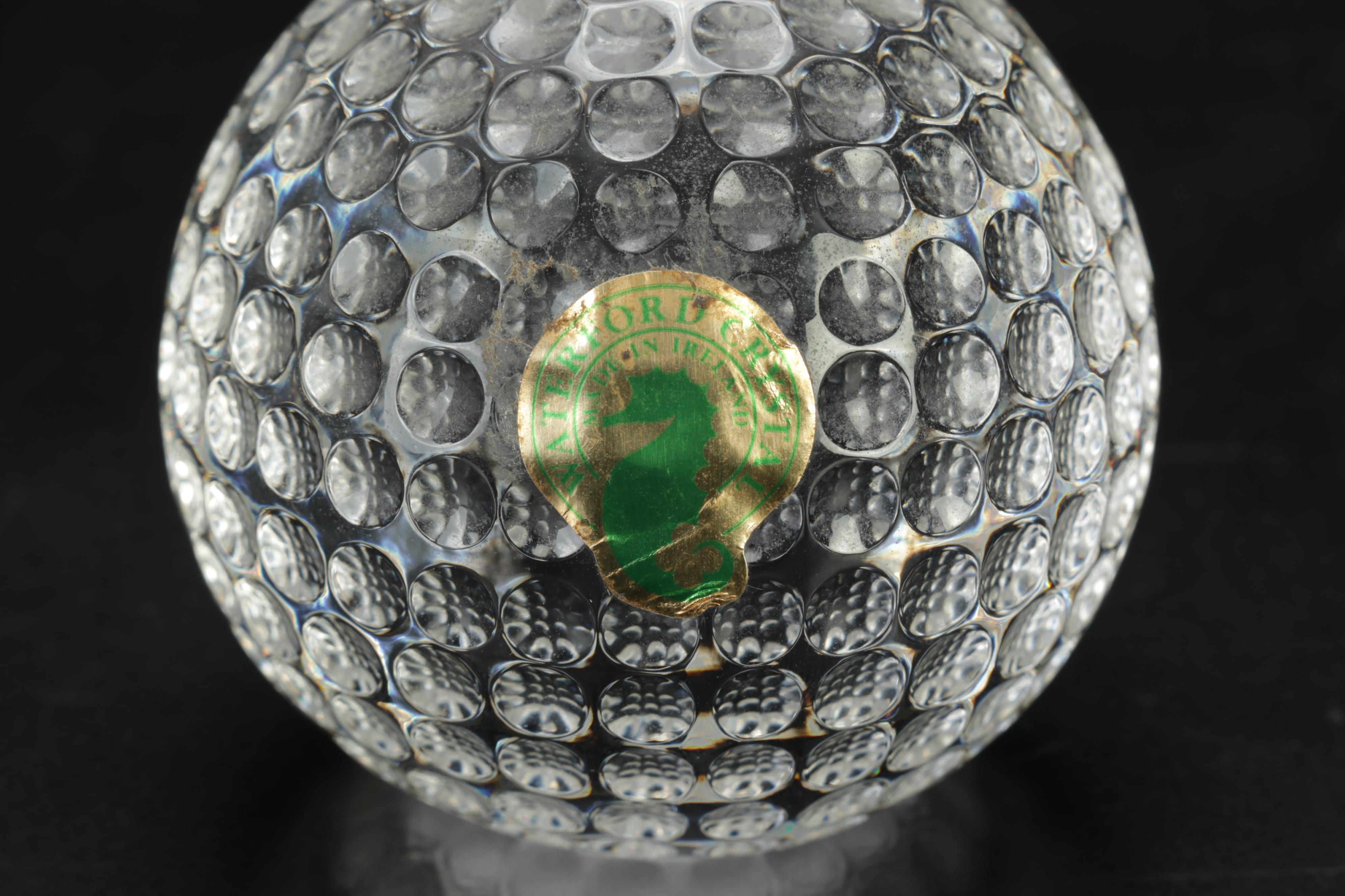 Baccarat Die and Waterford Golf Ball Crystal Paperweights | EBTH