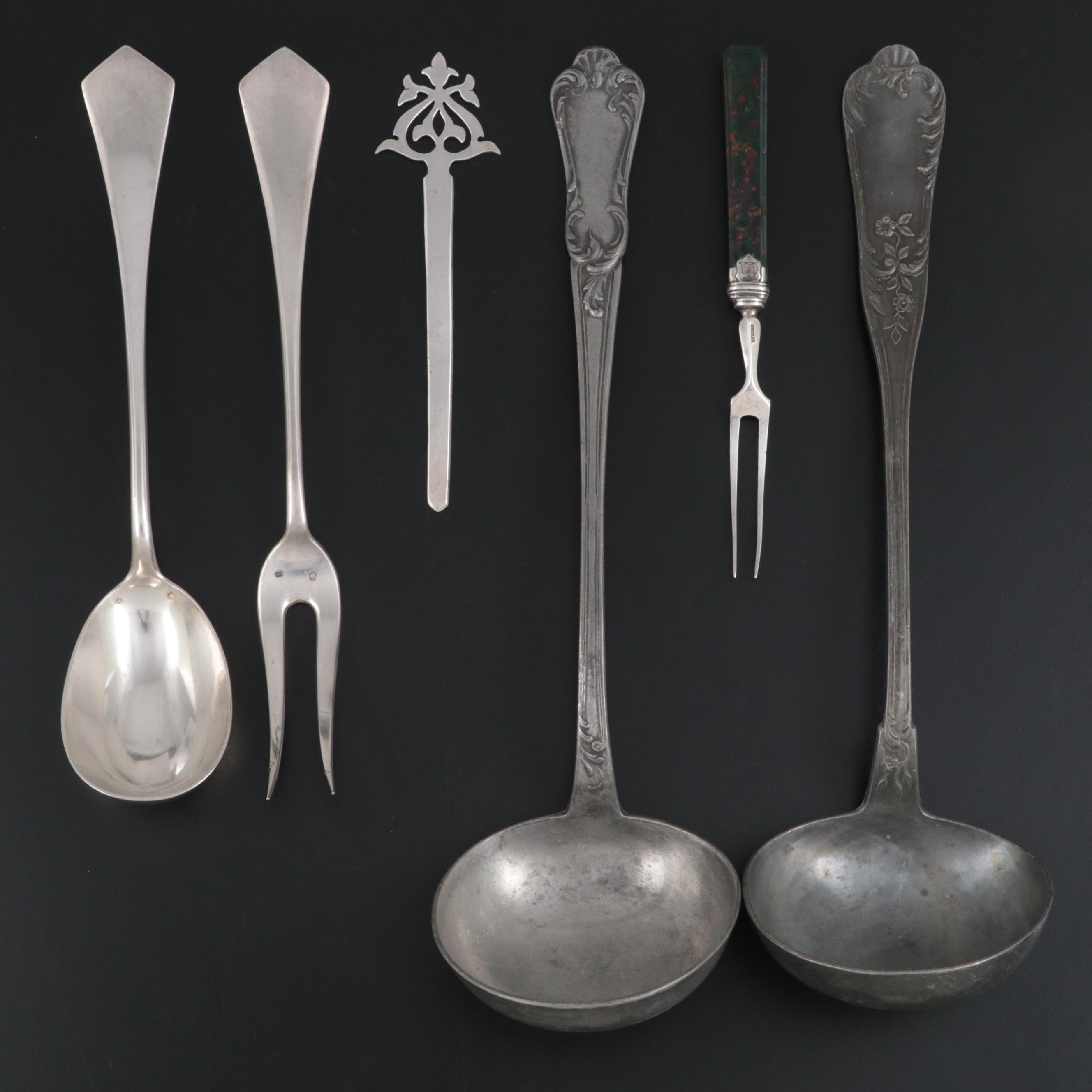 Austrian 800 Silver Serving Spoon with Other Serving Utensils and ...
