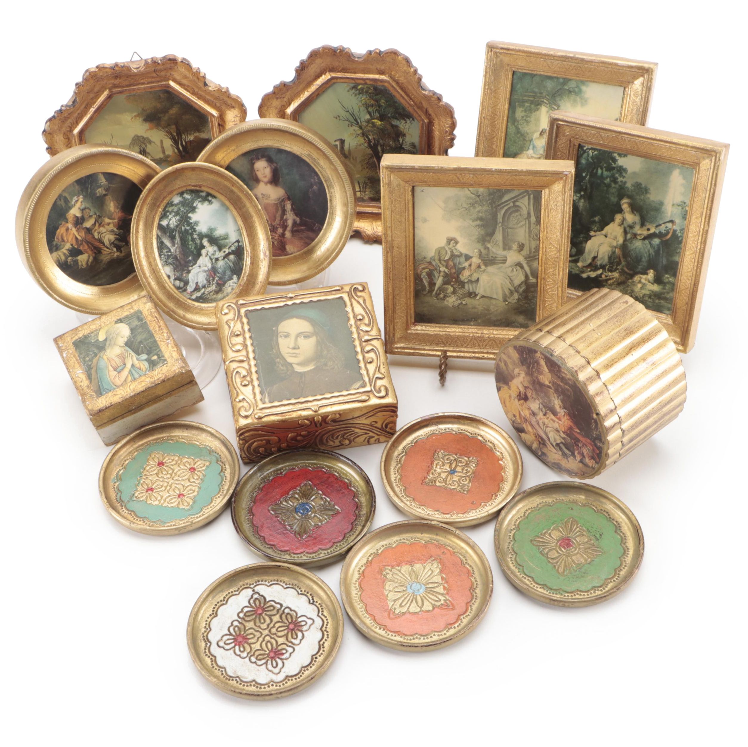 Offset Reproduction Lithograph, Paintings and Boxes After Renaissance ...