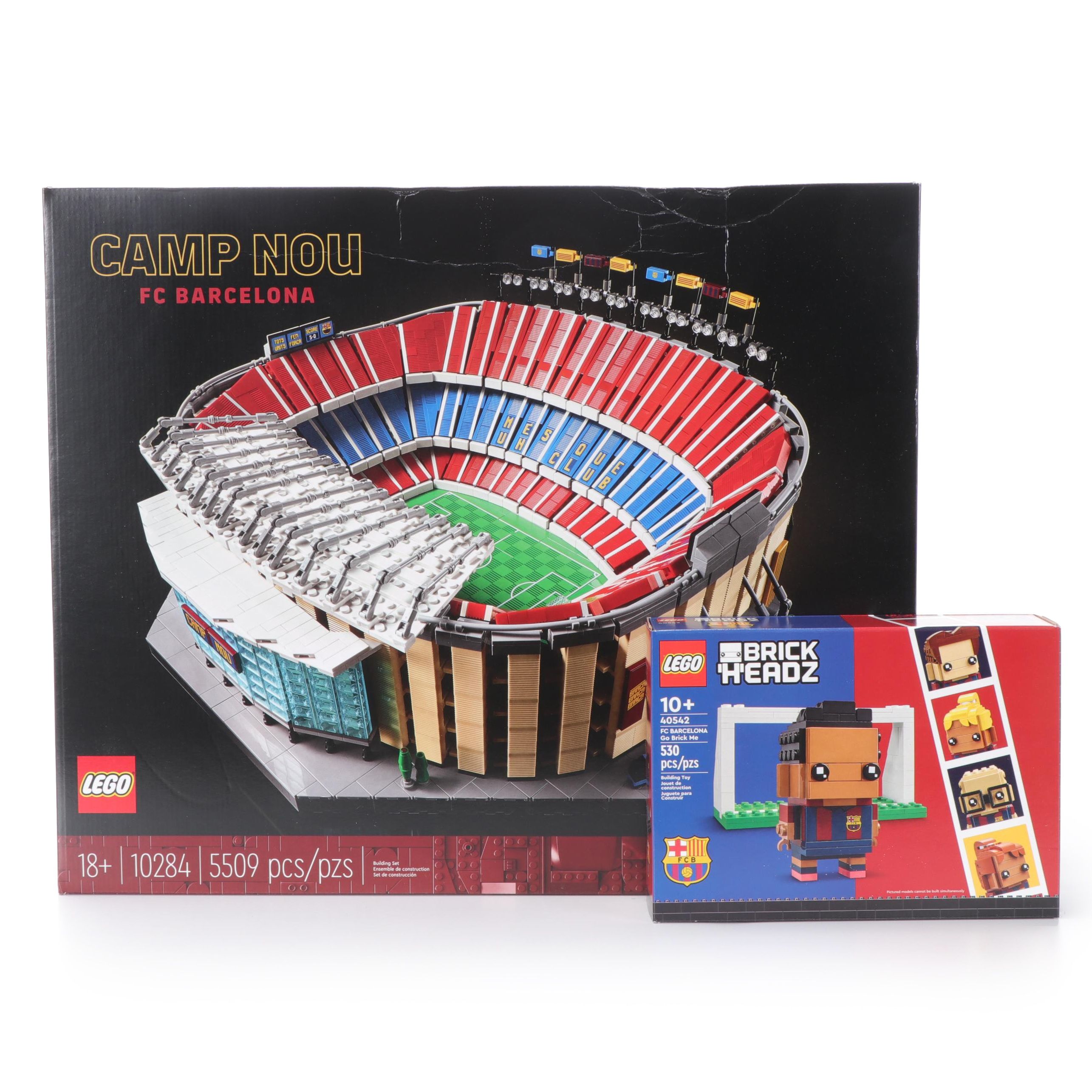 LEGO FC Barcelona Camp Nou Stadium and BrickHeadz Character | EBTH