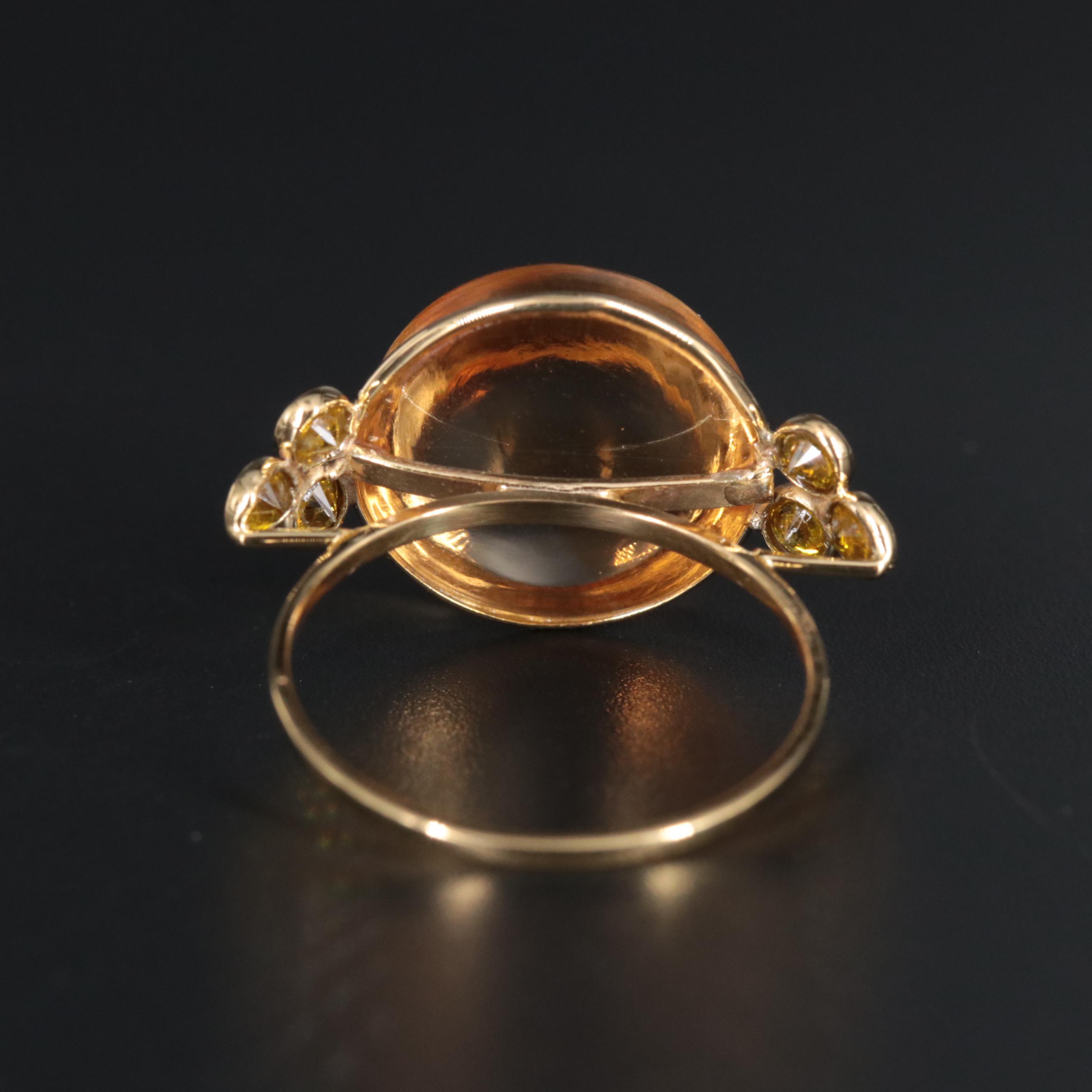 14K Citrine and Yellow Lab Grown Diamond Ring | EBTH