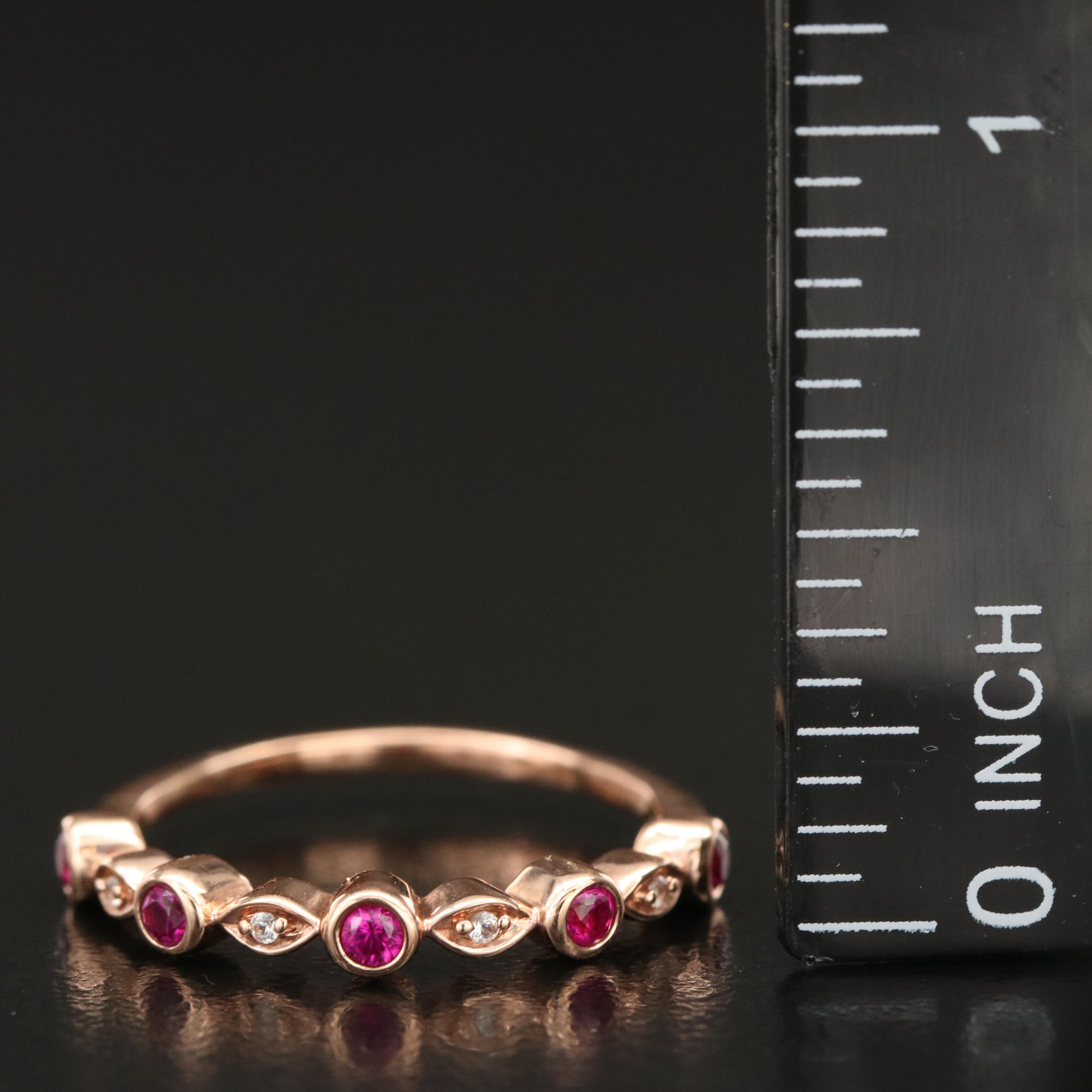 10K Rose Gold Ruby and Sapphire Ring | EBTH
