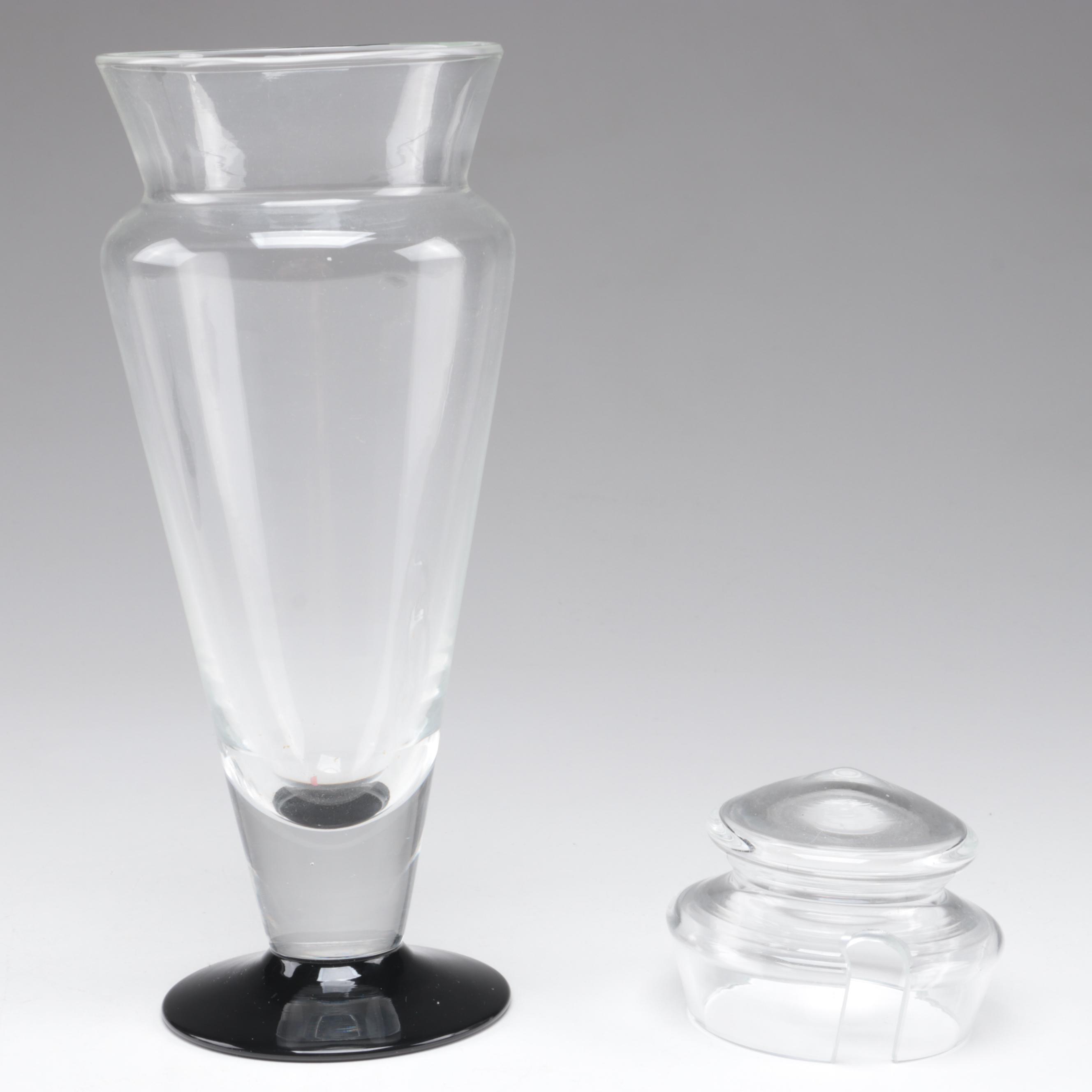 Glass Cocktail Pitcher with Lid and Cocktail Glasses | EBTH